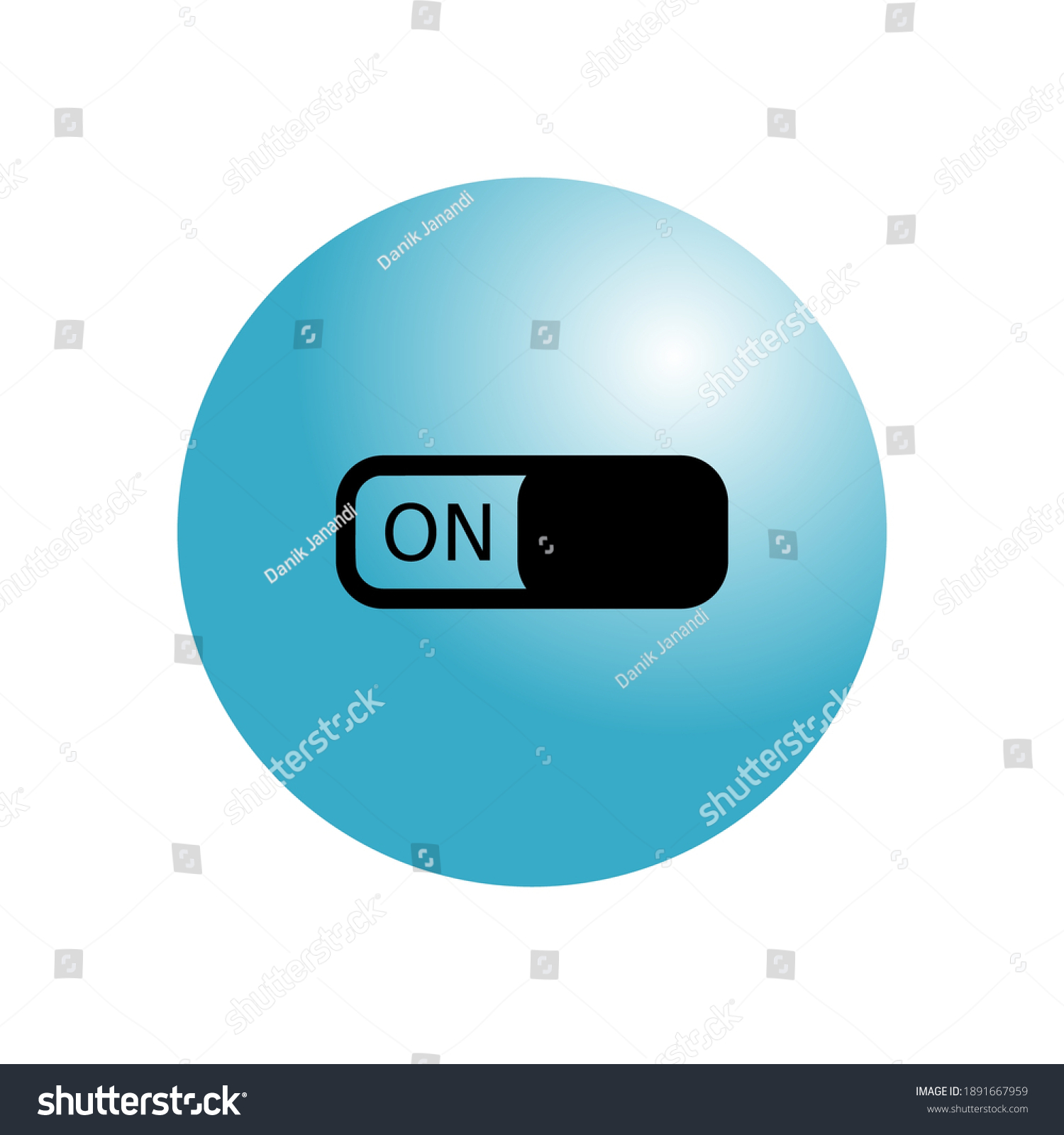 On Button Icon Web App Stock Vector (Royalty Free) 1891667959