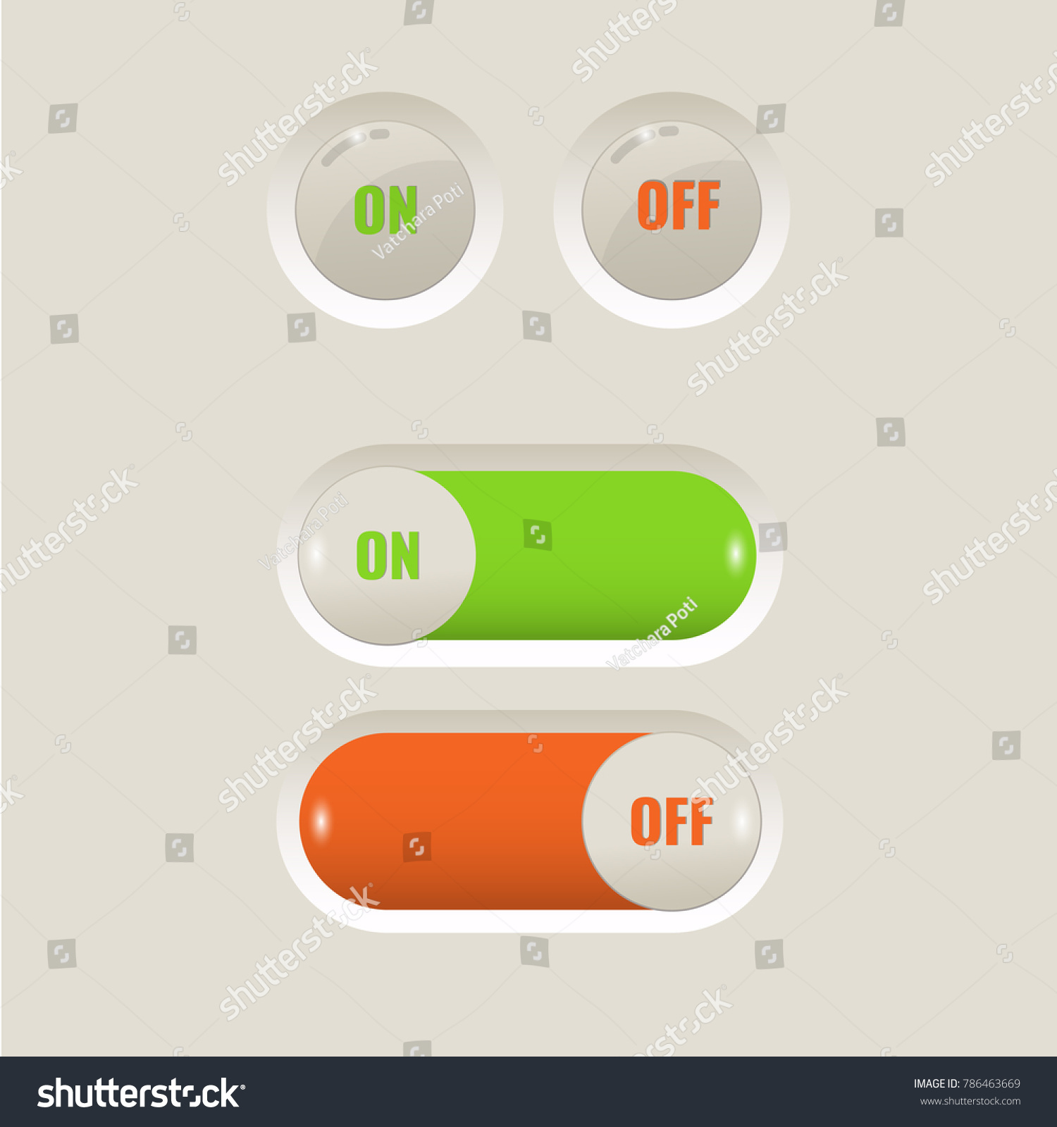 On Off Realistic Designed Button Stock Vector (Royalty Free) 786463669 ...