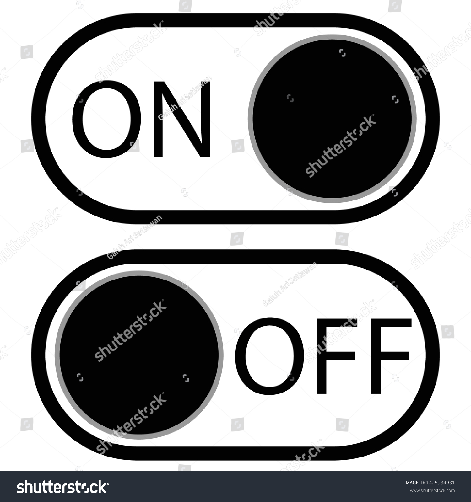 On Off Switch Button Symbol Icon Stock Vector (Royalty Free) 1425934931 ...