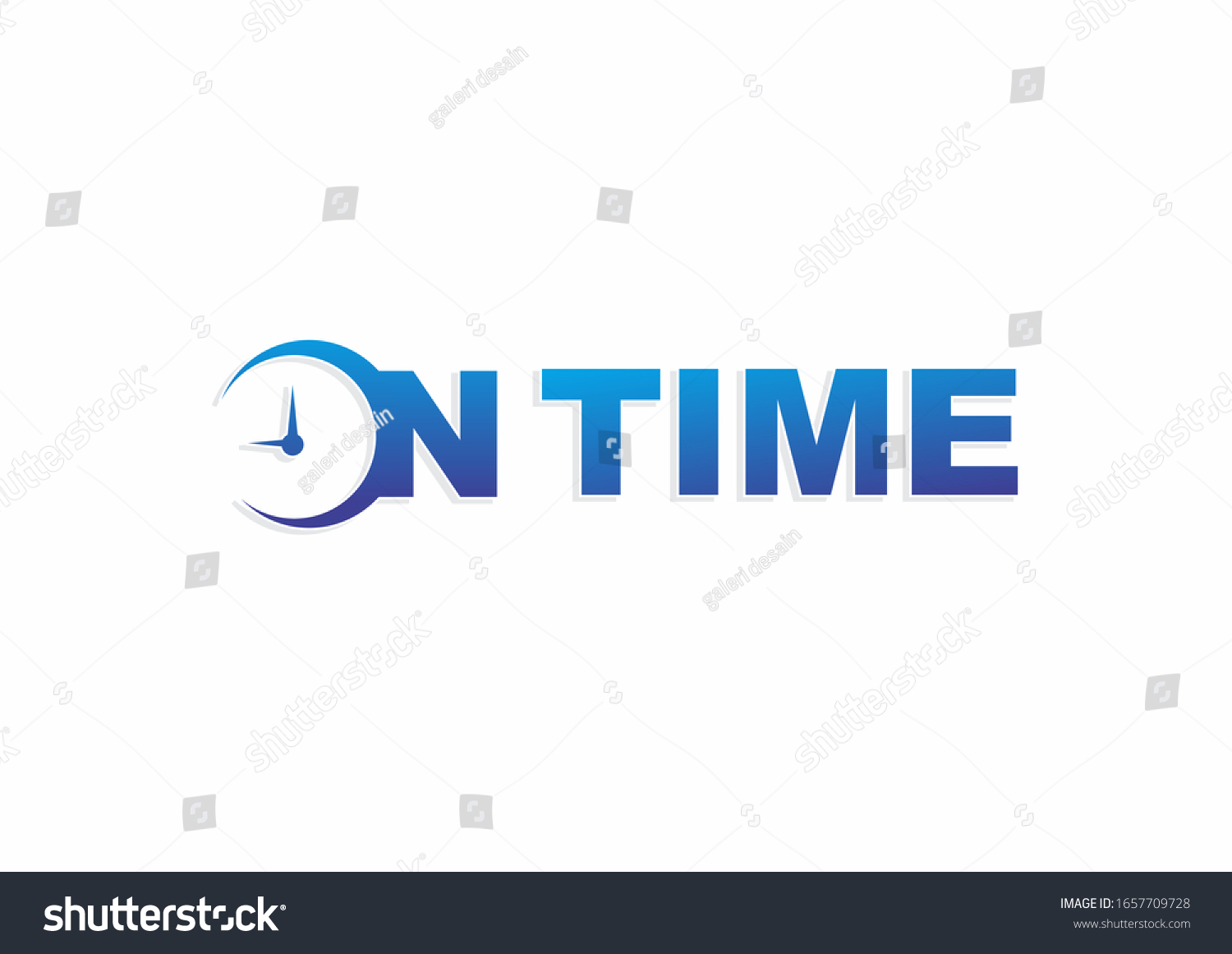 On Time Text Typography Design Template Stock Vector (Royalty Free ...
