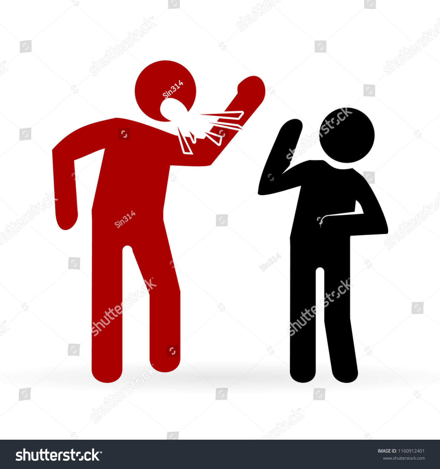 One Angry Man Scolds Another Stock Vector (Royalty Free) 1160912401