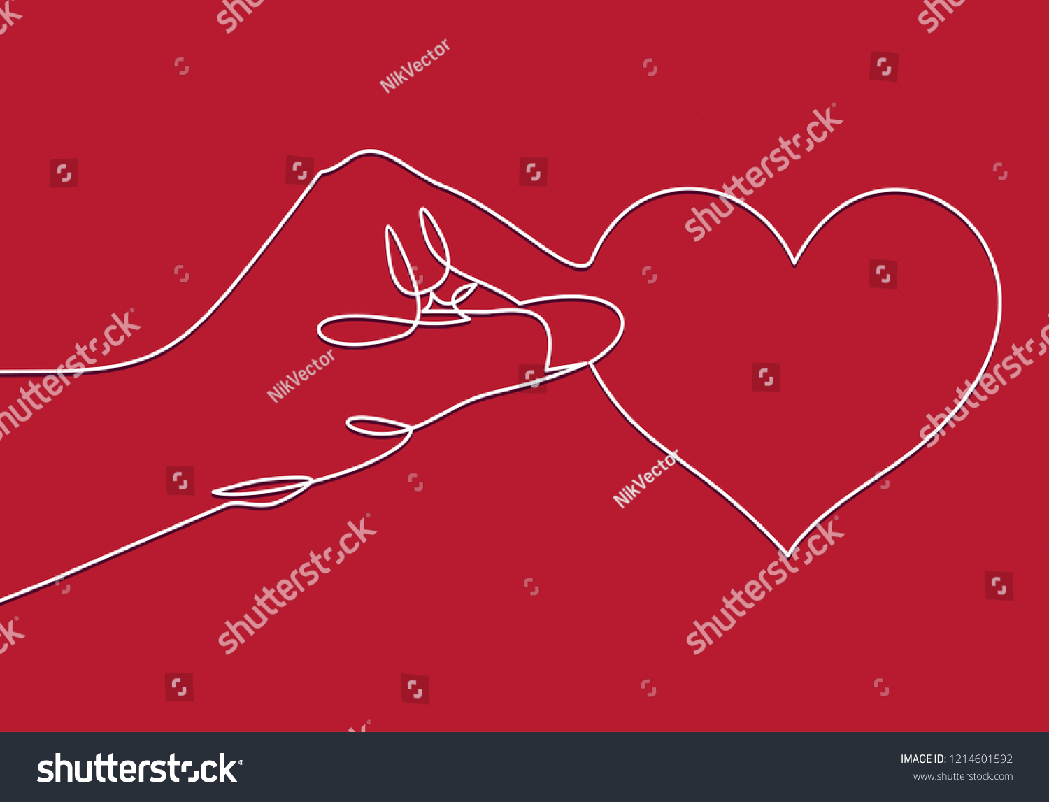 One Continuous Line Drawing Hand Holding Vector Có Sẵn Miễn Phí Bản