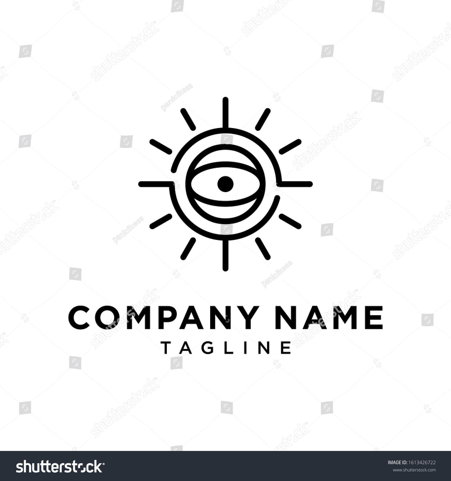 One Eye Sun Logo Design Vector Stock Vector (Royalty Free) 1613426722 ...