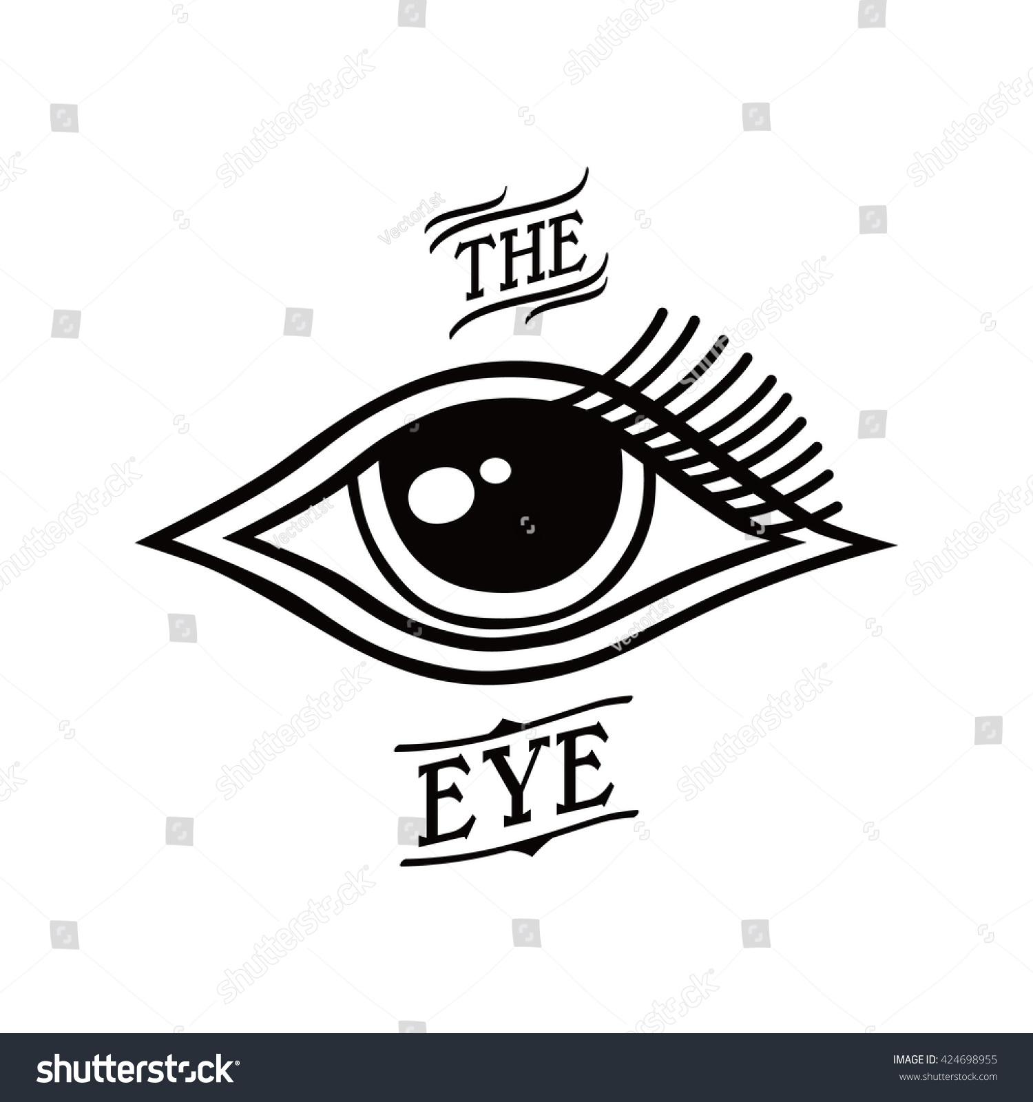 One Eye Symbol Theme Vector Art Stock Vector (Royalty Free) 424698955 ...