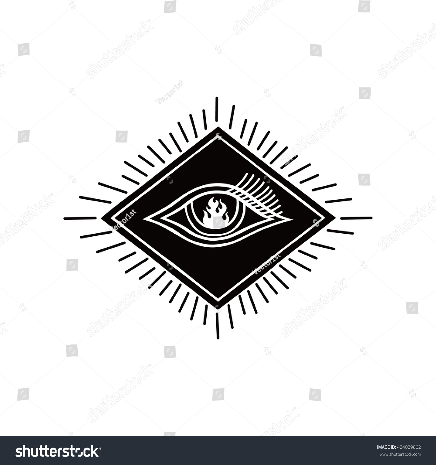 One Flame Eye Symbol Theme Vector Stock Vector (Royalty Free) 424029862 ...