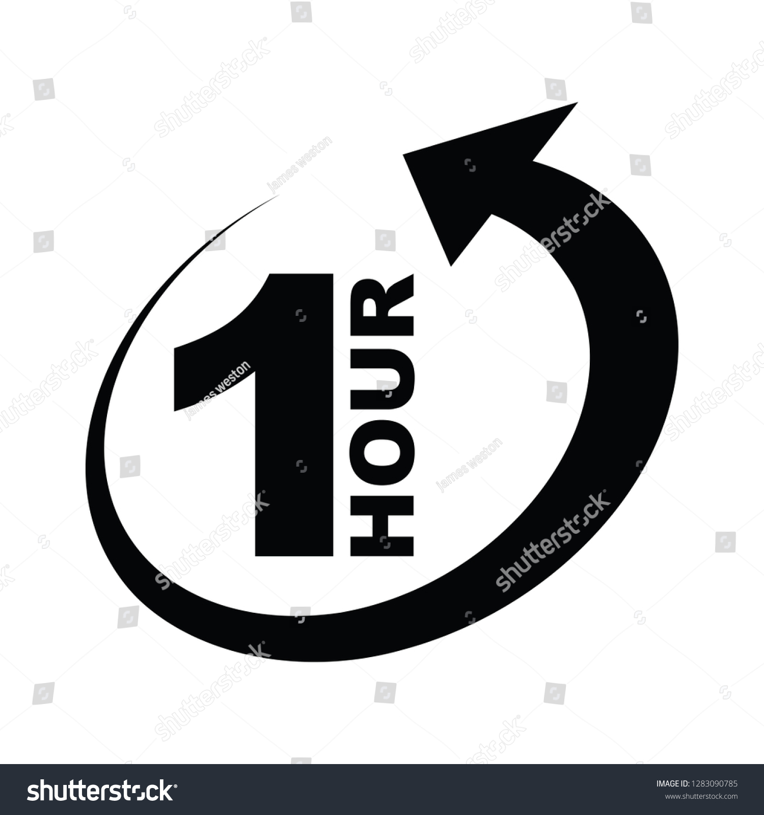 One Hour Arrow Icon Stock Vector (Royalty Free) 1283090785 | Shutterstock