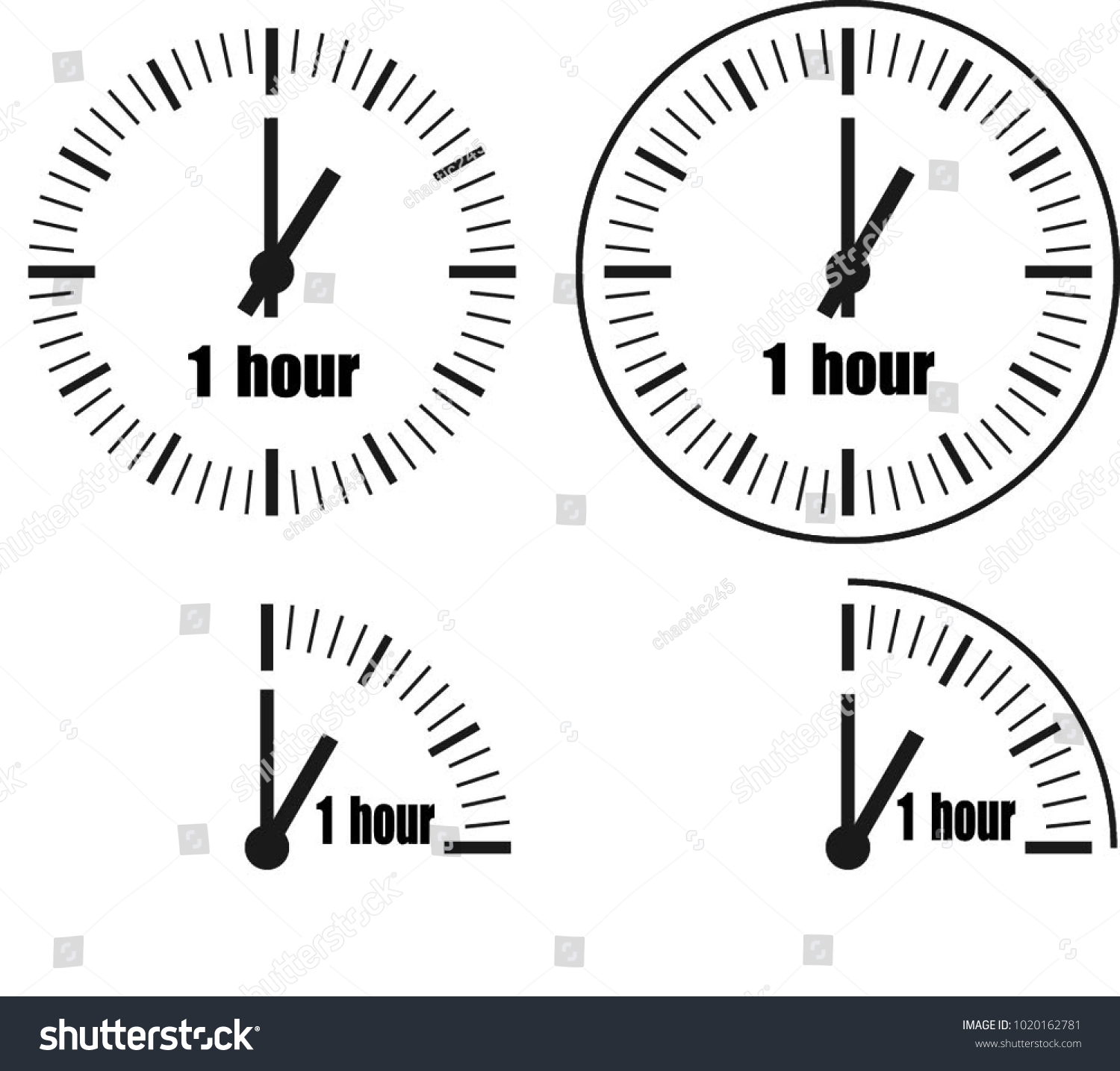 One Hour Clock On White Background: vector de stock (libre de regalías ...