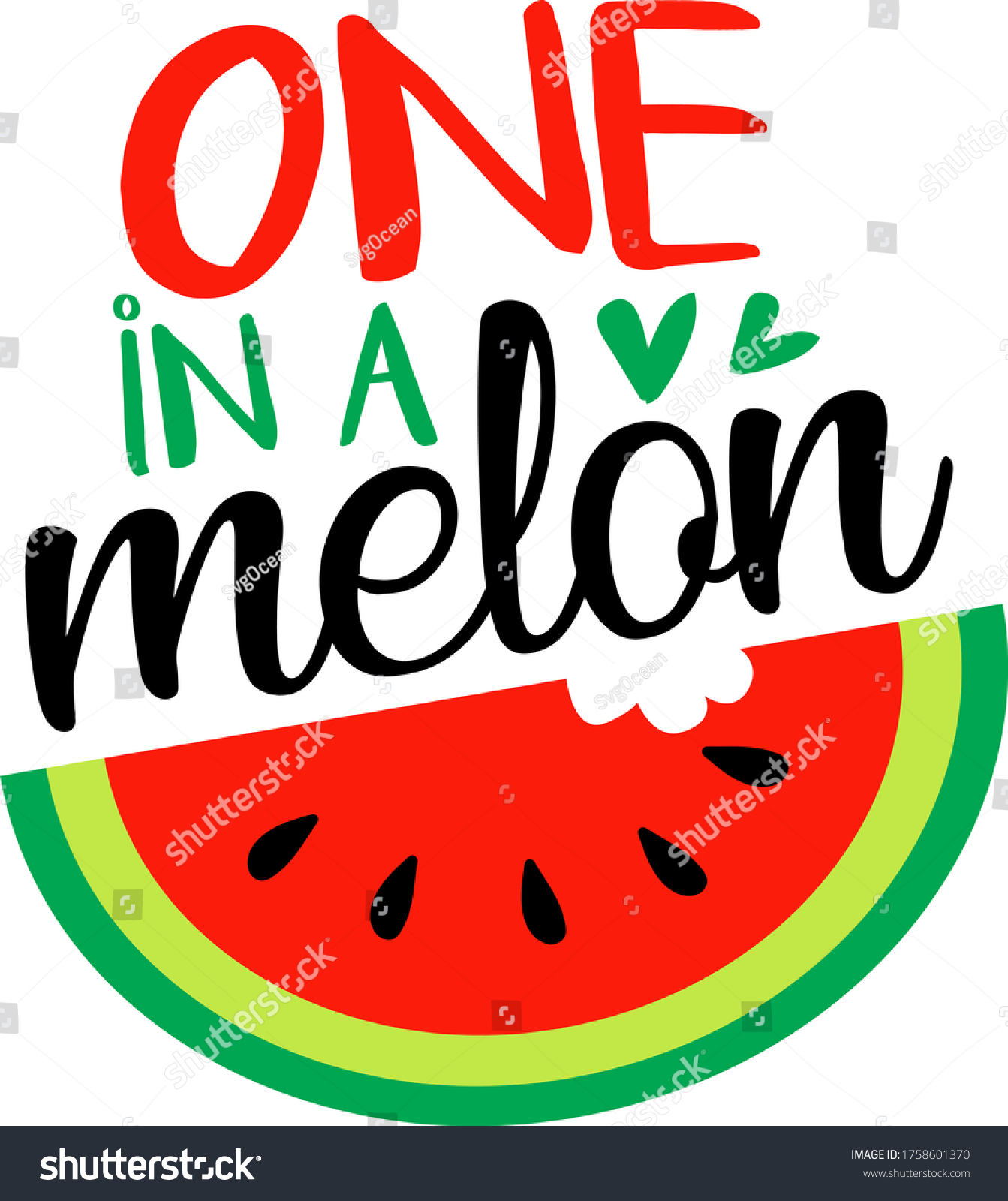 One Melon Quote Watermelon Vector Stock Vector (Royalty Free ...