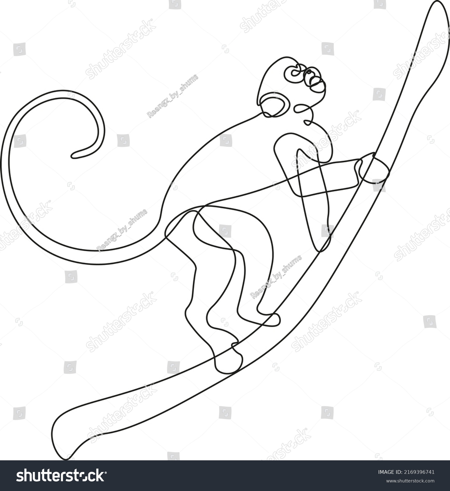 One Line Art Animal Scribble Stock Vector (Royalty Free) 2169396741 ...