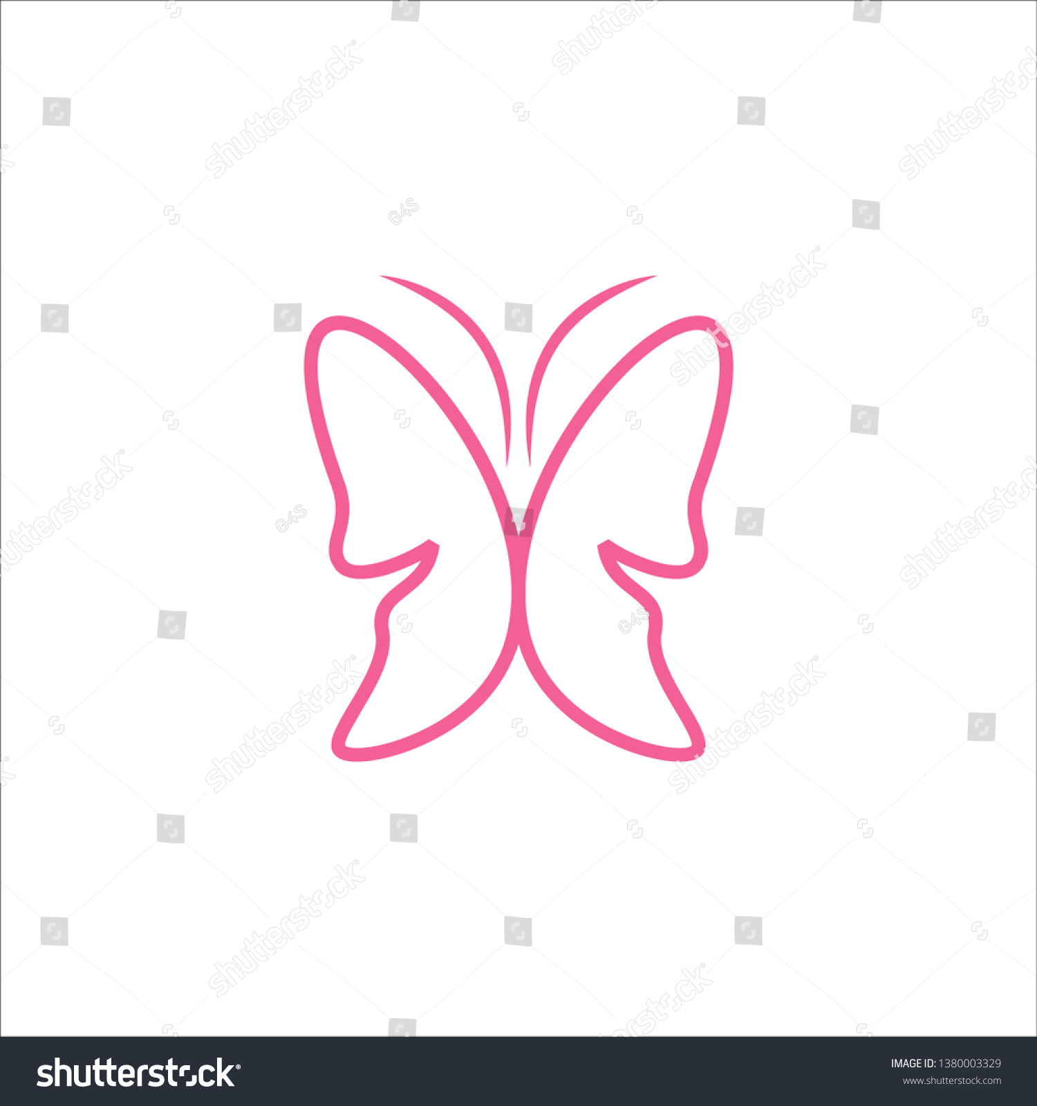 One Line Art Butterfly Logo Vector Stock Vector (Royalty Free) 1380003329