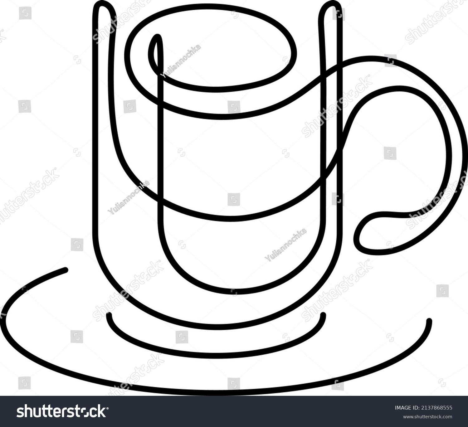 One Line Coffee Cup Vector Illustration Stock Vector (Royalty Free ...