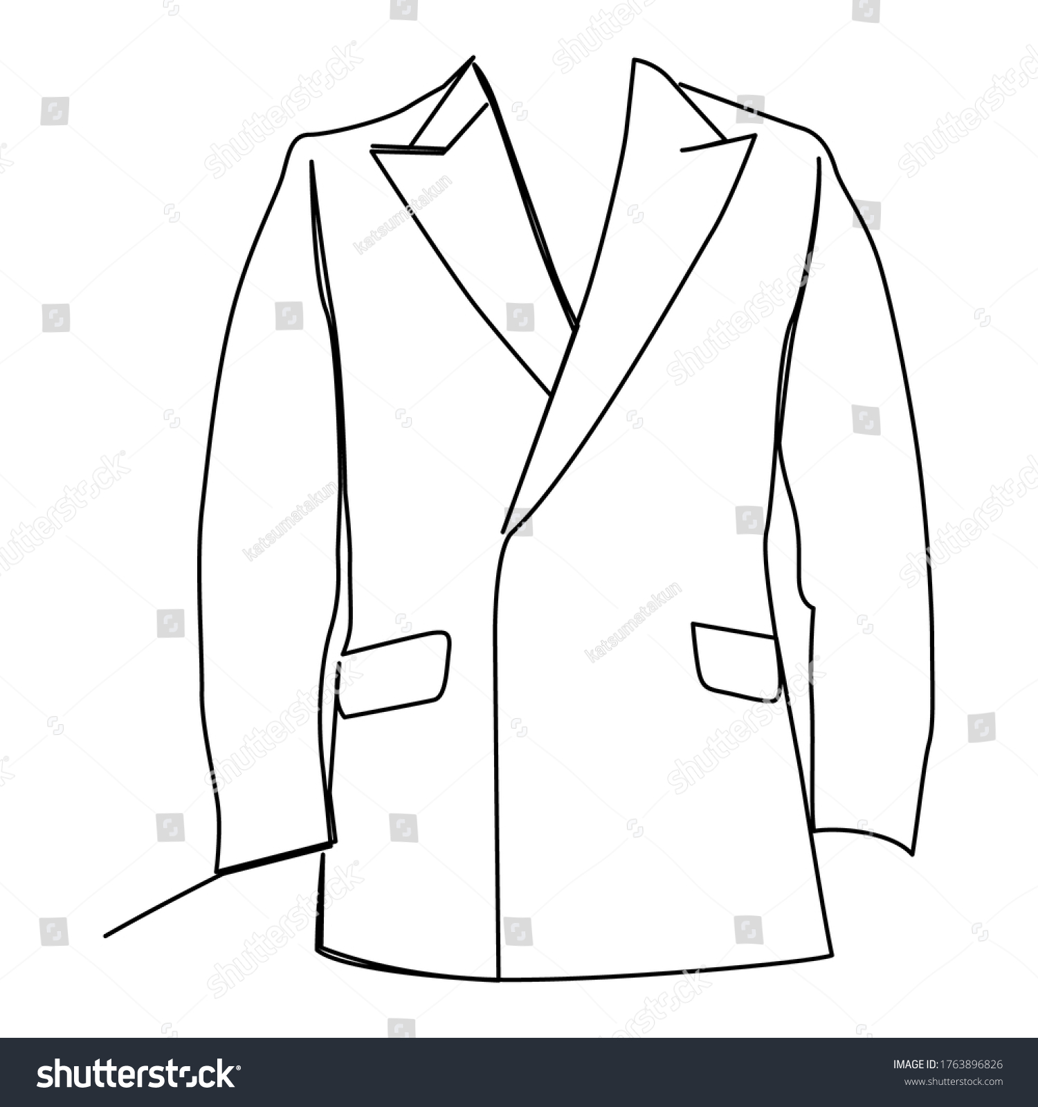 One Line Continuous Drawing Coat Stock Vector (Royalty Free) 1763896826 ...