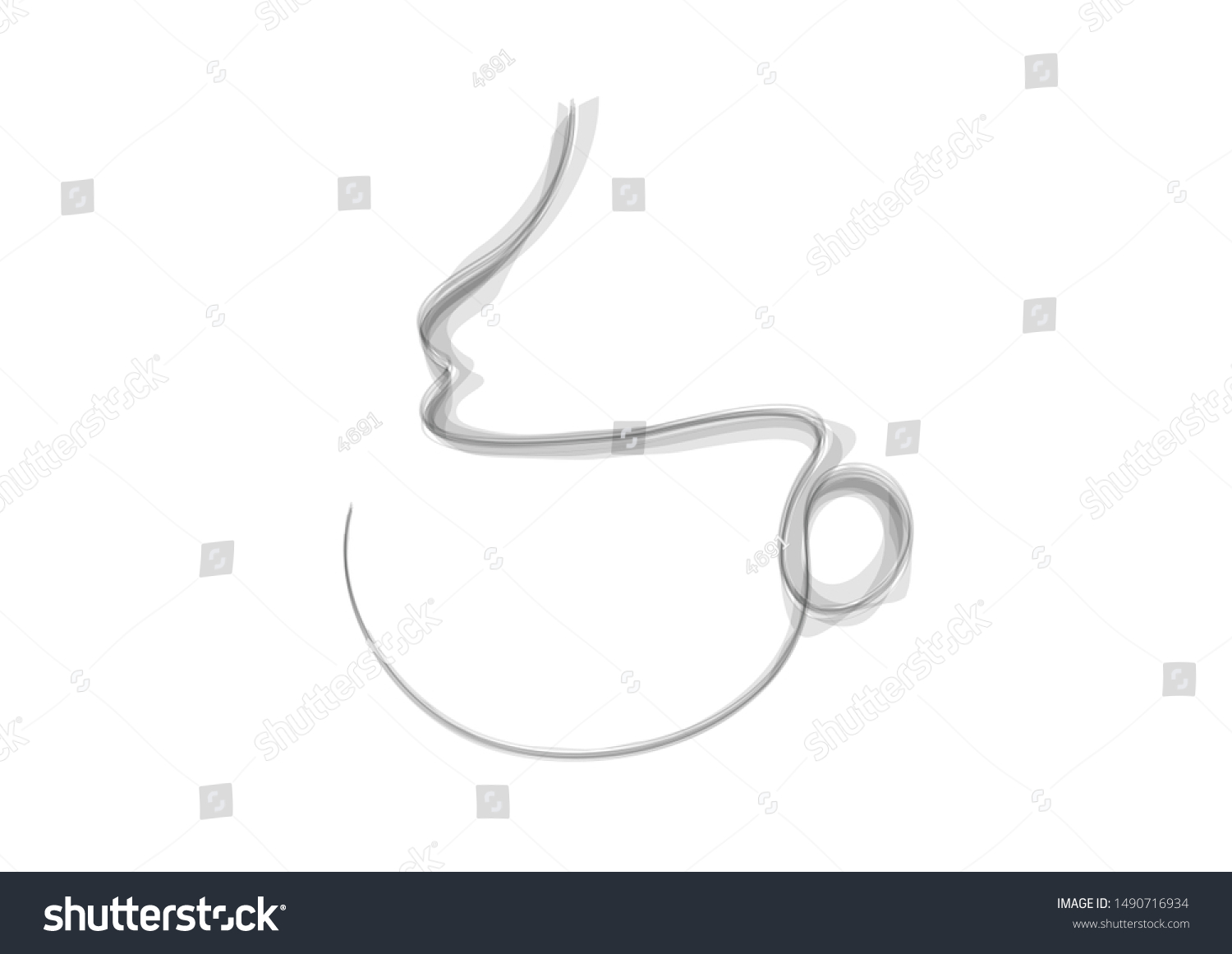One Line Drawing Coffee Logo Design: Stock-Vektorgrafik (Lizenzfrei ...