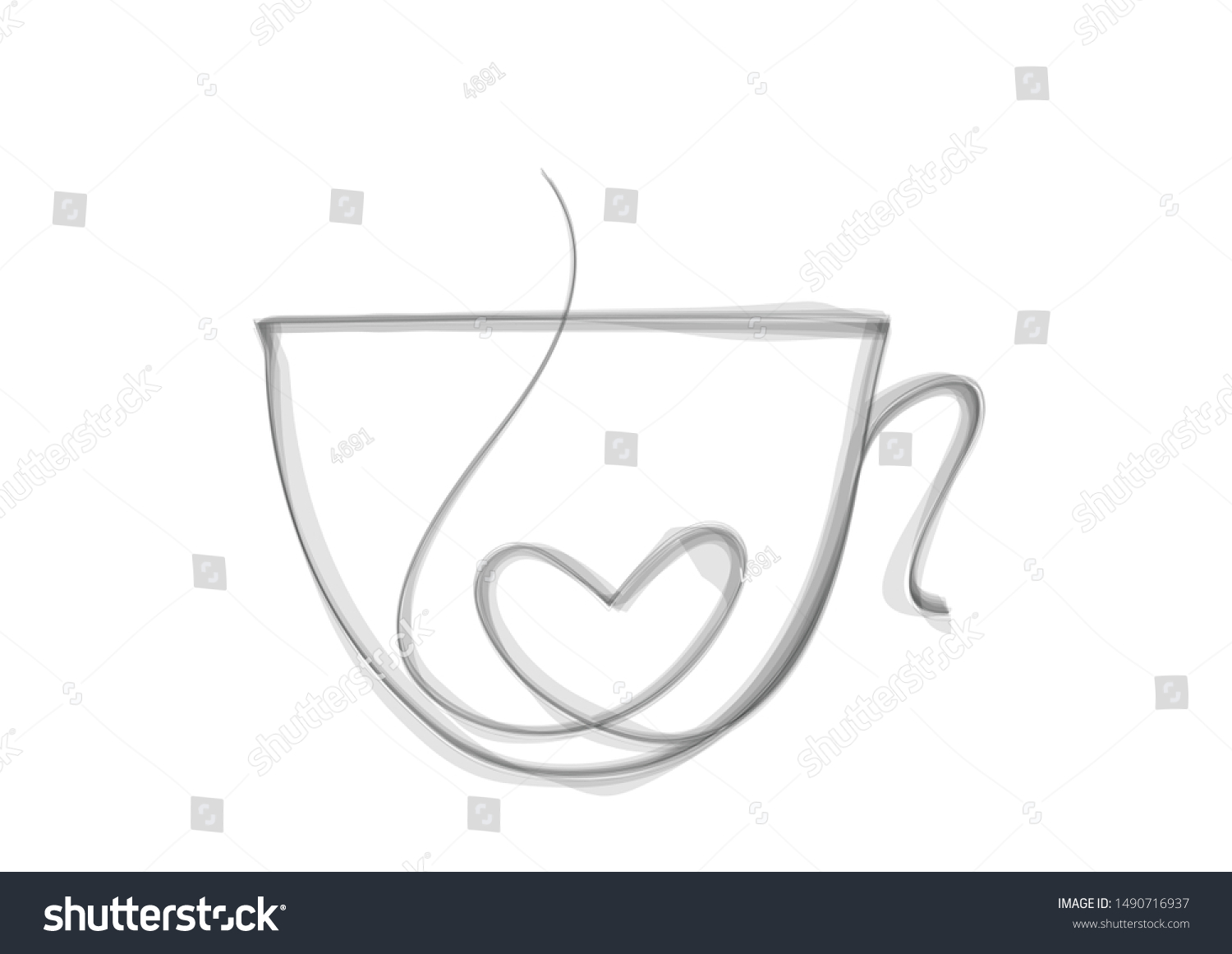One Line Drawing Coffee Logo Design: เวกเตอร์สต็อก (ปลอดค่าลิขสิทธิ์ ...