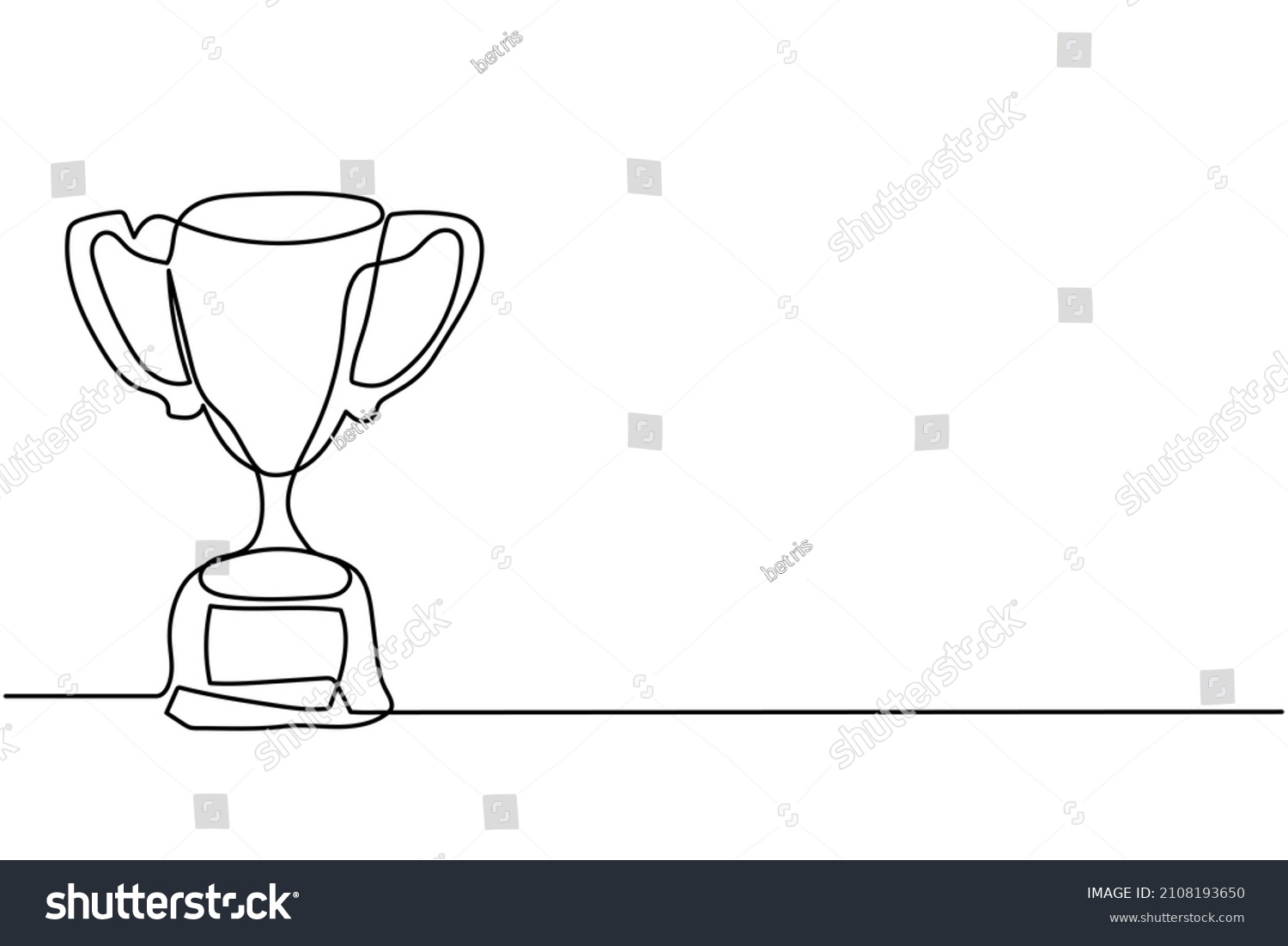 One Line Drawing Continuous Line Winner Stock Vector (Royalty Free ...