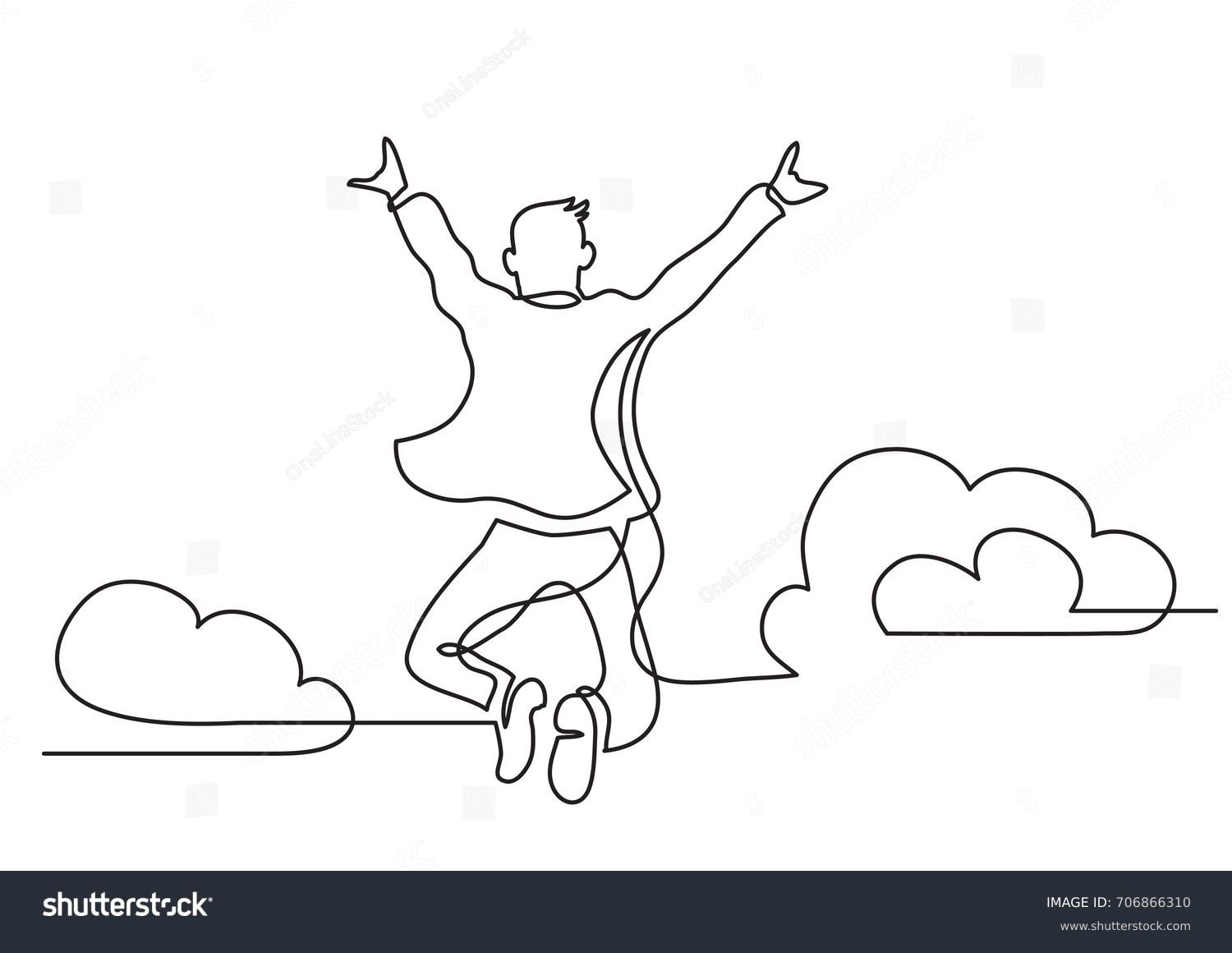 One Line Drawing Happy Man Jumping Stock Vector (Royalty Free ... One Line Drawing Happy Man Jumping Stock Vector (Royalty Free ...