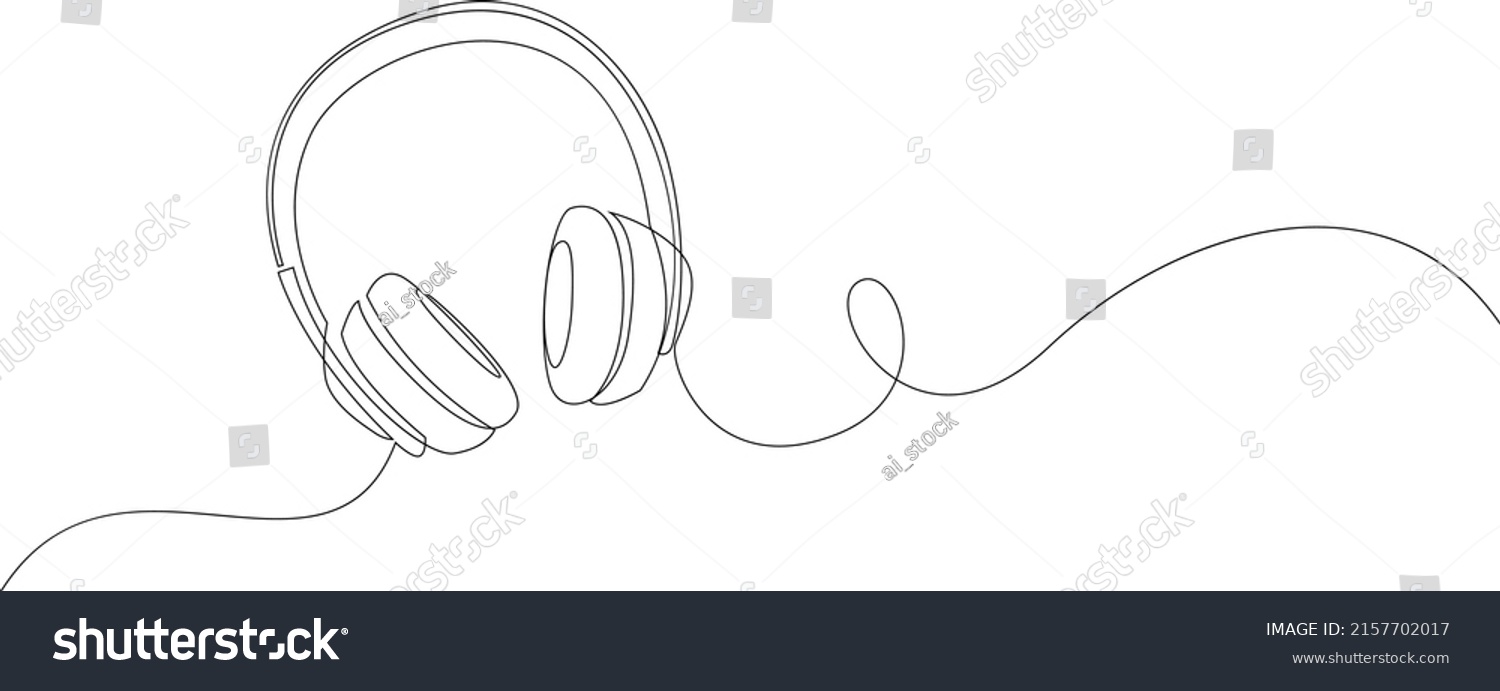 One Line Drawing Headphone Speaker Device Stock Vector (Royalty Free ... One Line Drawing Headphone Speaker Device Stock Vector (Royalty Free ...