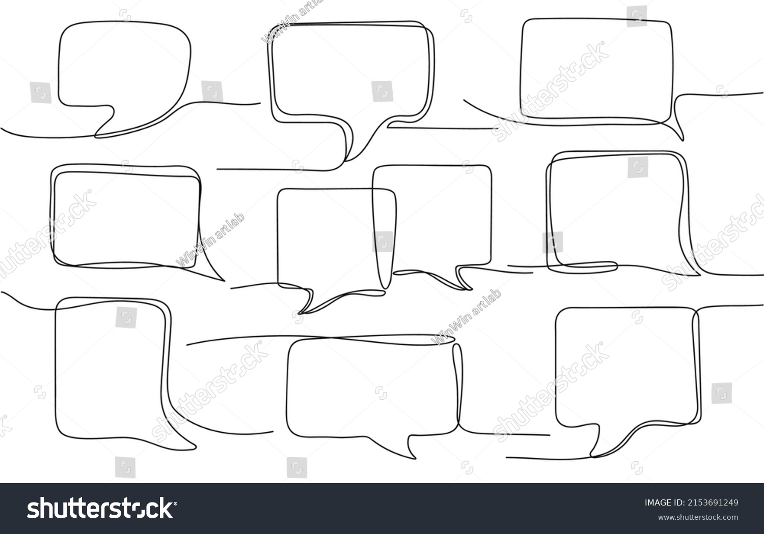 One Line Speech Bubble Comment Template Stock Vector (Royalty Free ...