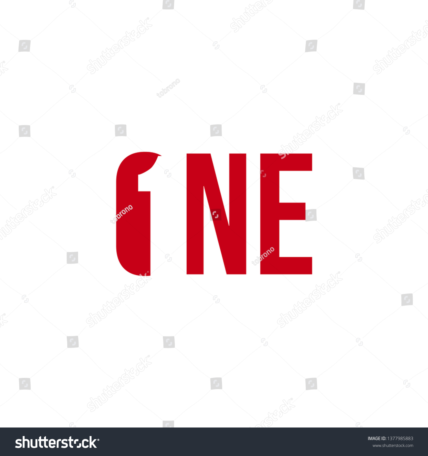 One Logo Design Vector Template Illustration Stock Vector (Royalty Free ...