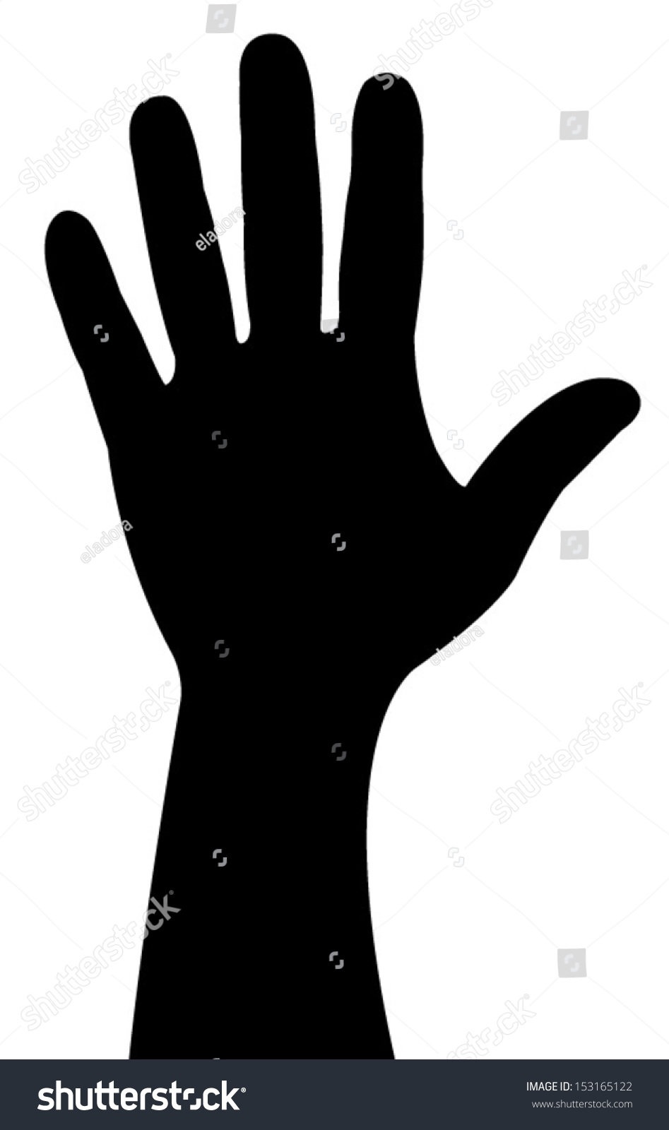 One Man Hand Silhouette Vector Stock Vector (Royalty Free) 153165122
