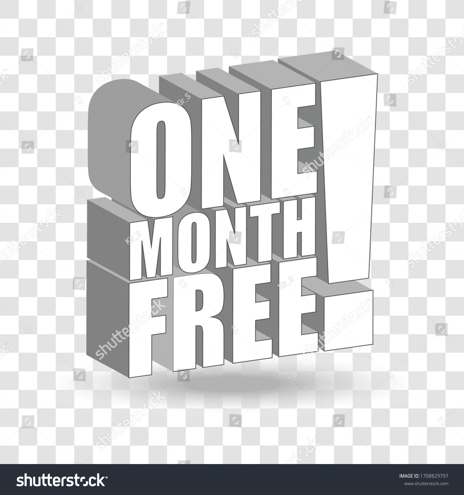 One Month Free Label On Transparent Stock Vector (Royalty Free) 1708829797