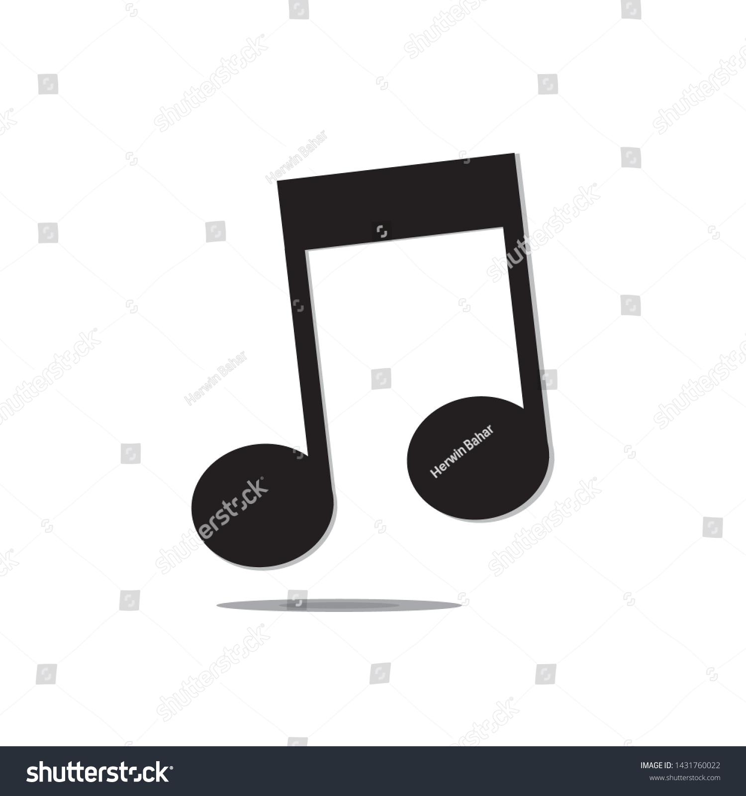 One Musical Note Black Vector: vector de stock (libre de regalías ...
