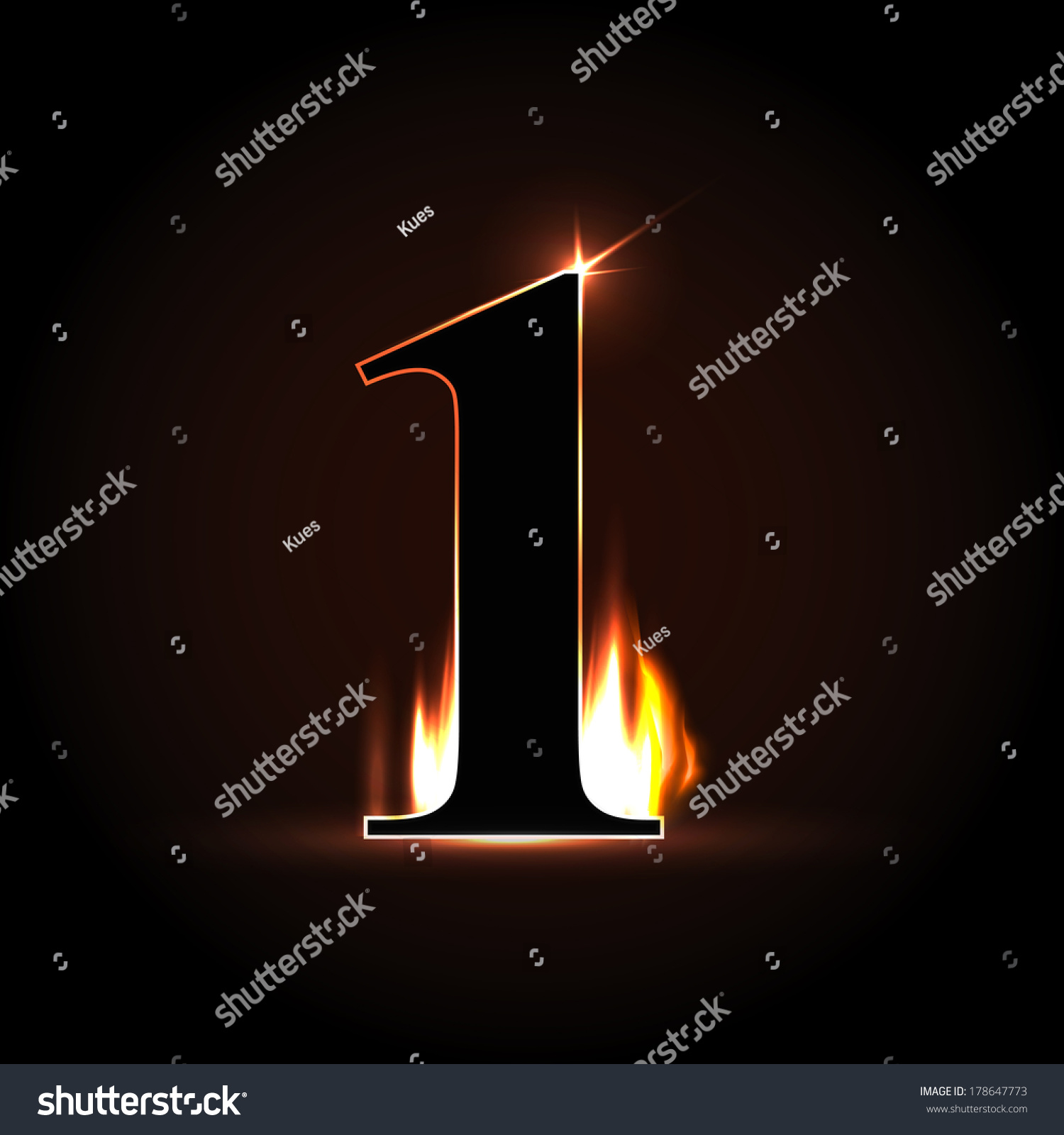 One Number Fire Stock Vector (Royalty Free) 178647773 | Shutterstock