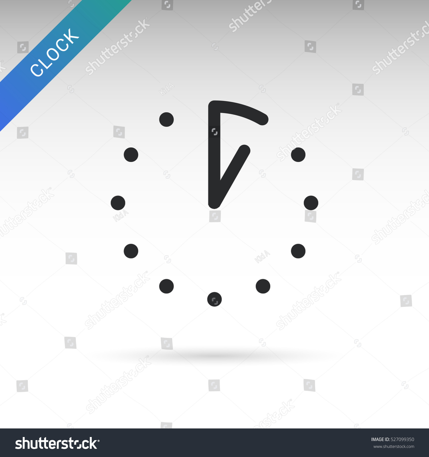 One Oclock Clock Graphics Clock Icon Stock Vector (Royalty Free) 527099350