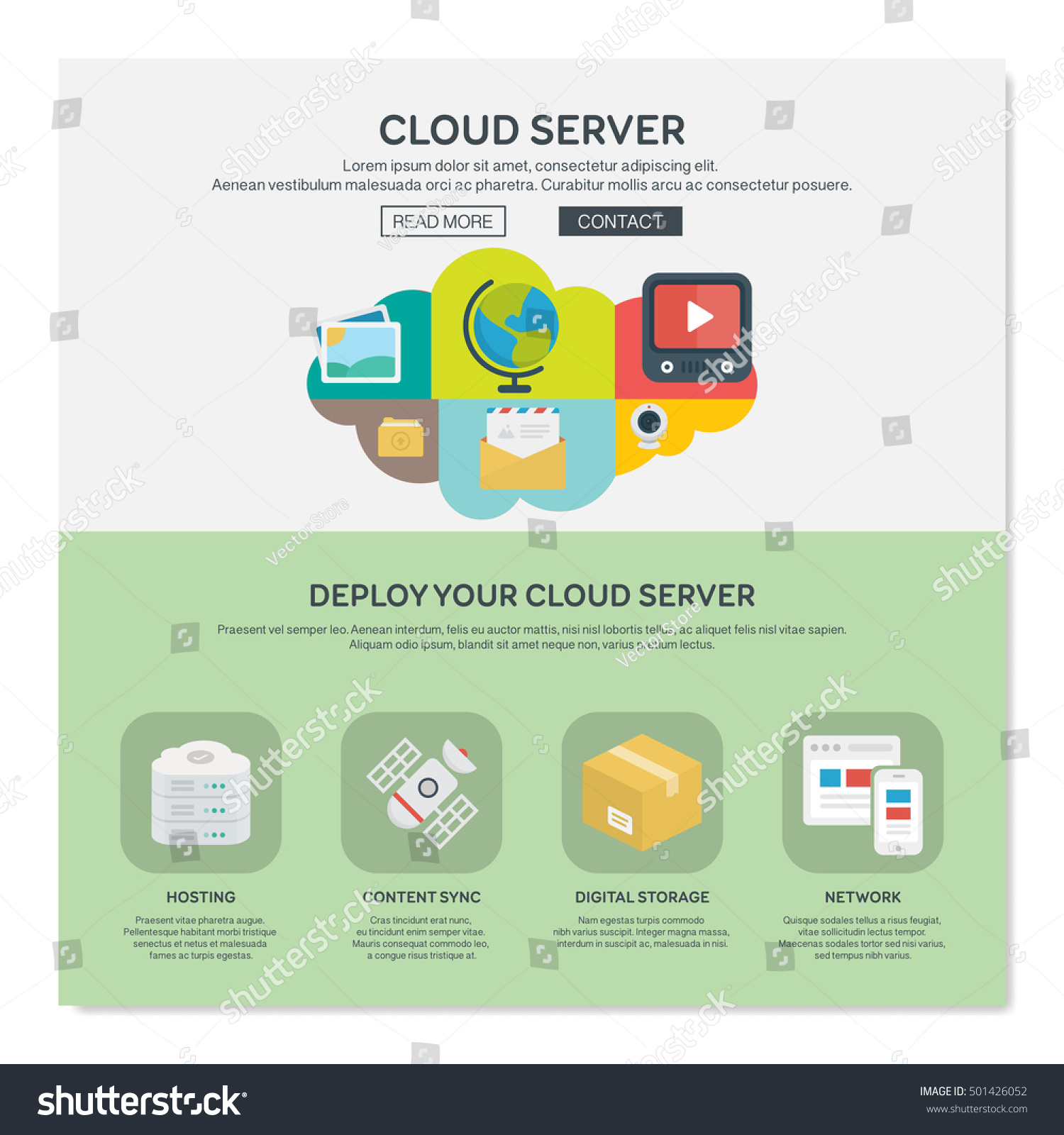 One Page Web Design Template Shown: เวกเตอร์สต็อก (ปลอดค่าลิขสิทธิ์ ...