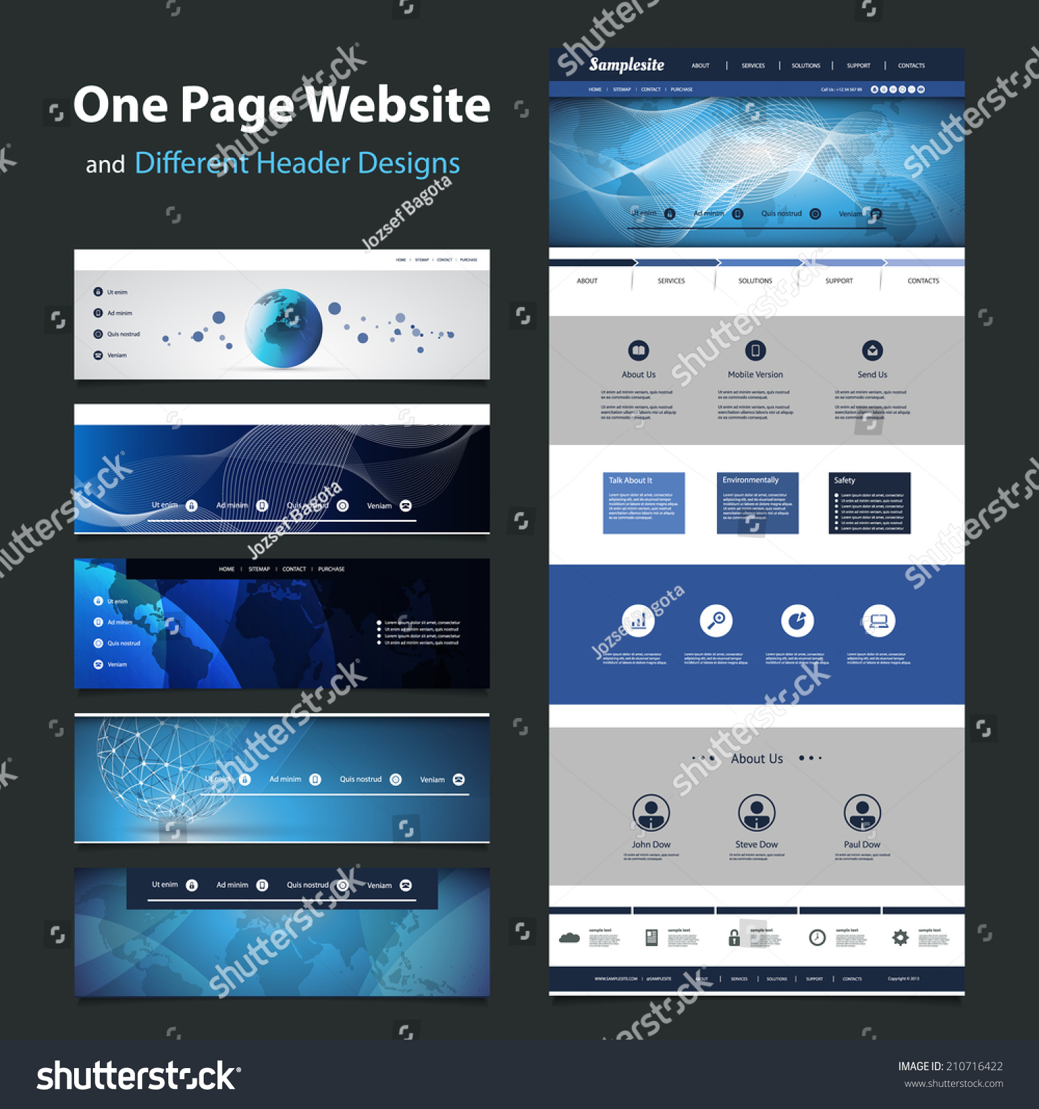 Plantilla de sitio web de una: vector de stock (libre de regalías ...