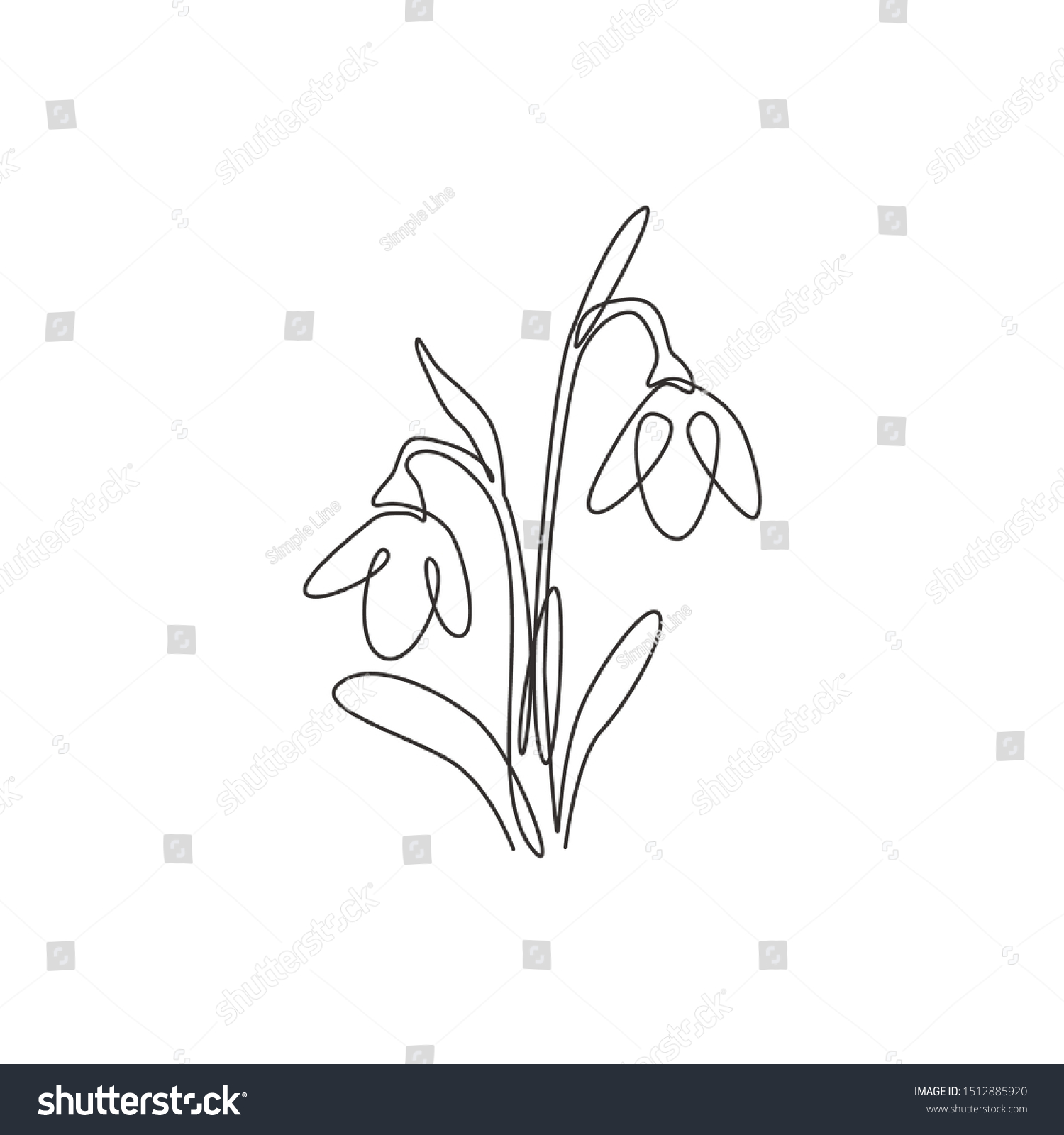 One Single Line Drawing Beauty Fresh Stock Vector Royalty Free 1512885920