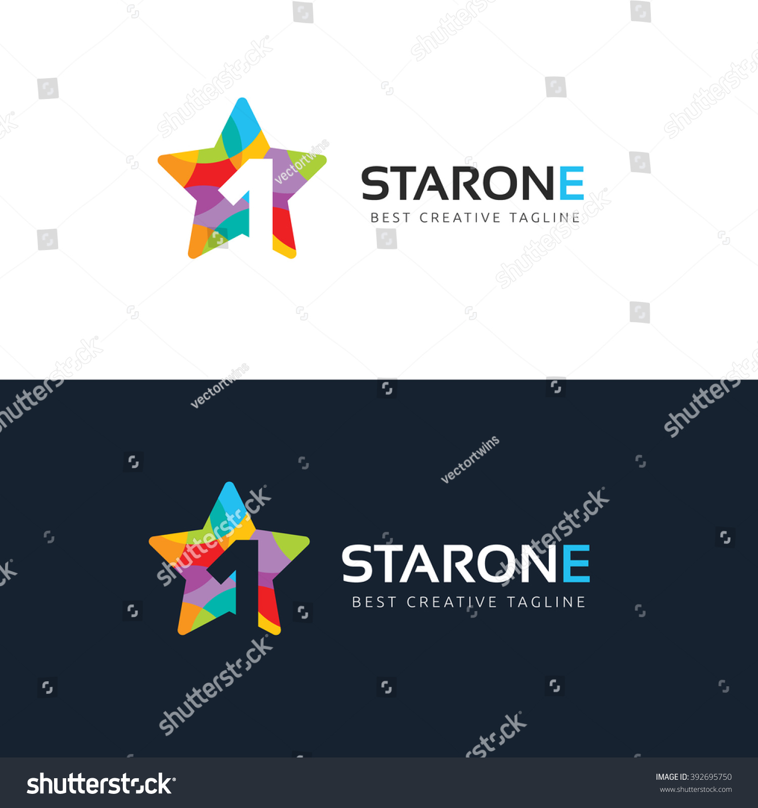 One Star Logo Stock Vector (Royalty Free) 392695750