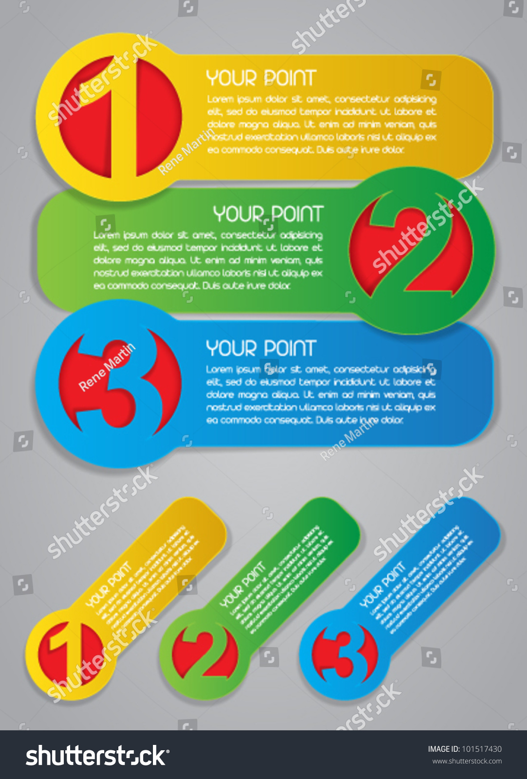 One Two Three Vector Labels Colours Stock Vector (Royalty Free ...