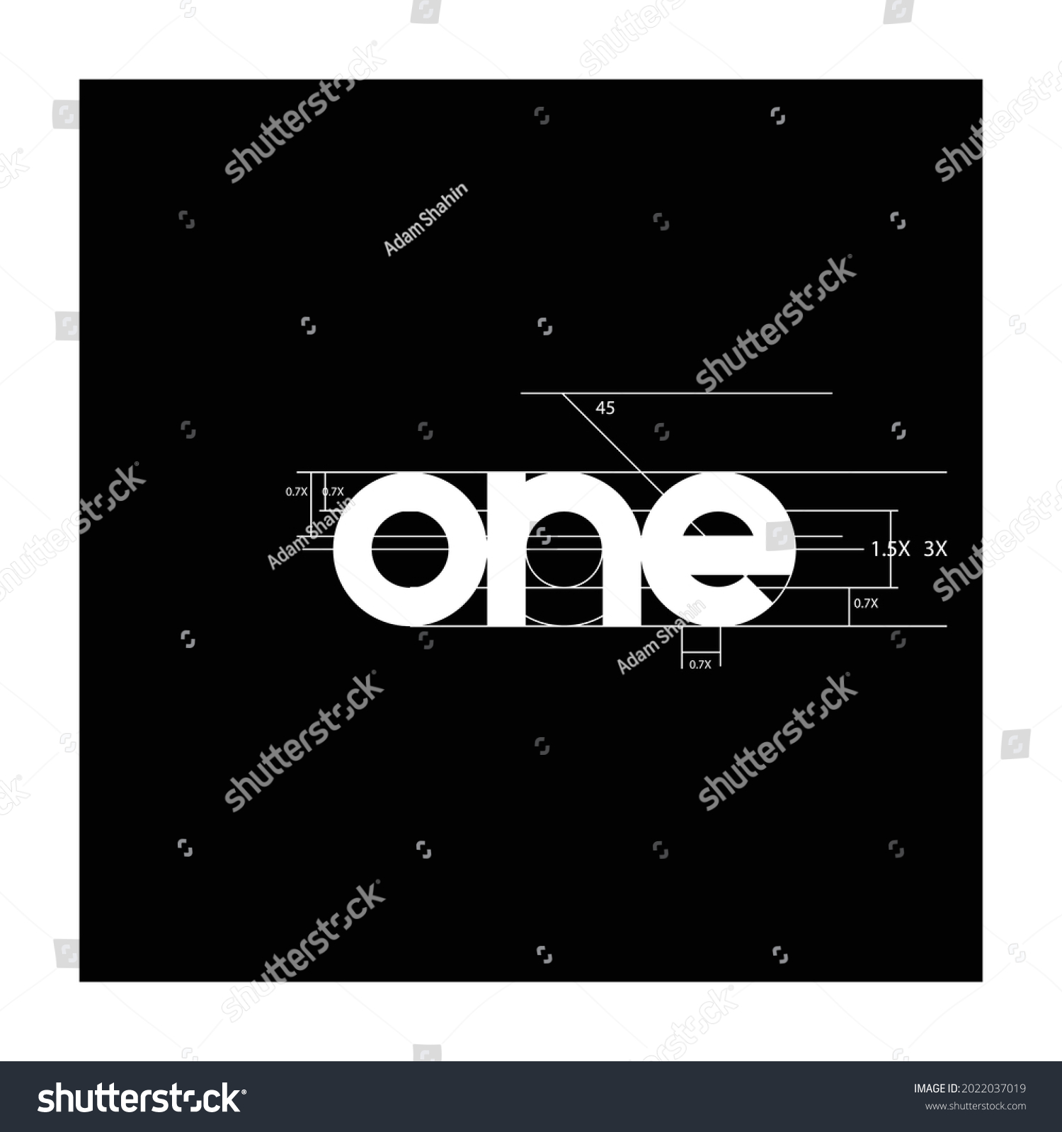 One Typography Wordmark Stock Flat Vector Stock Vector (Royalty Free ...