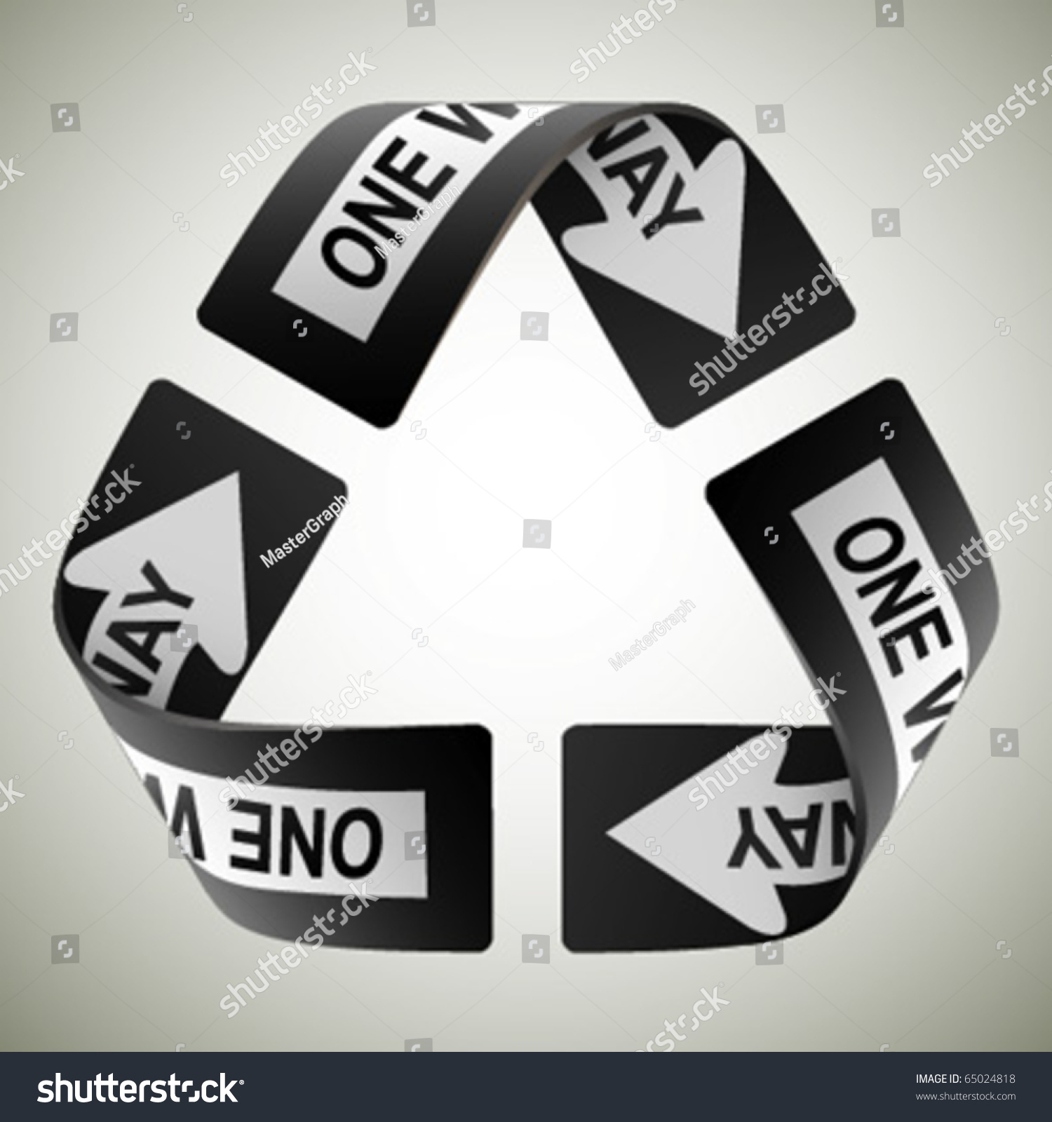 One Way Recycling Concept Stock Vector (Royalty Free) 65024818