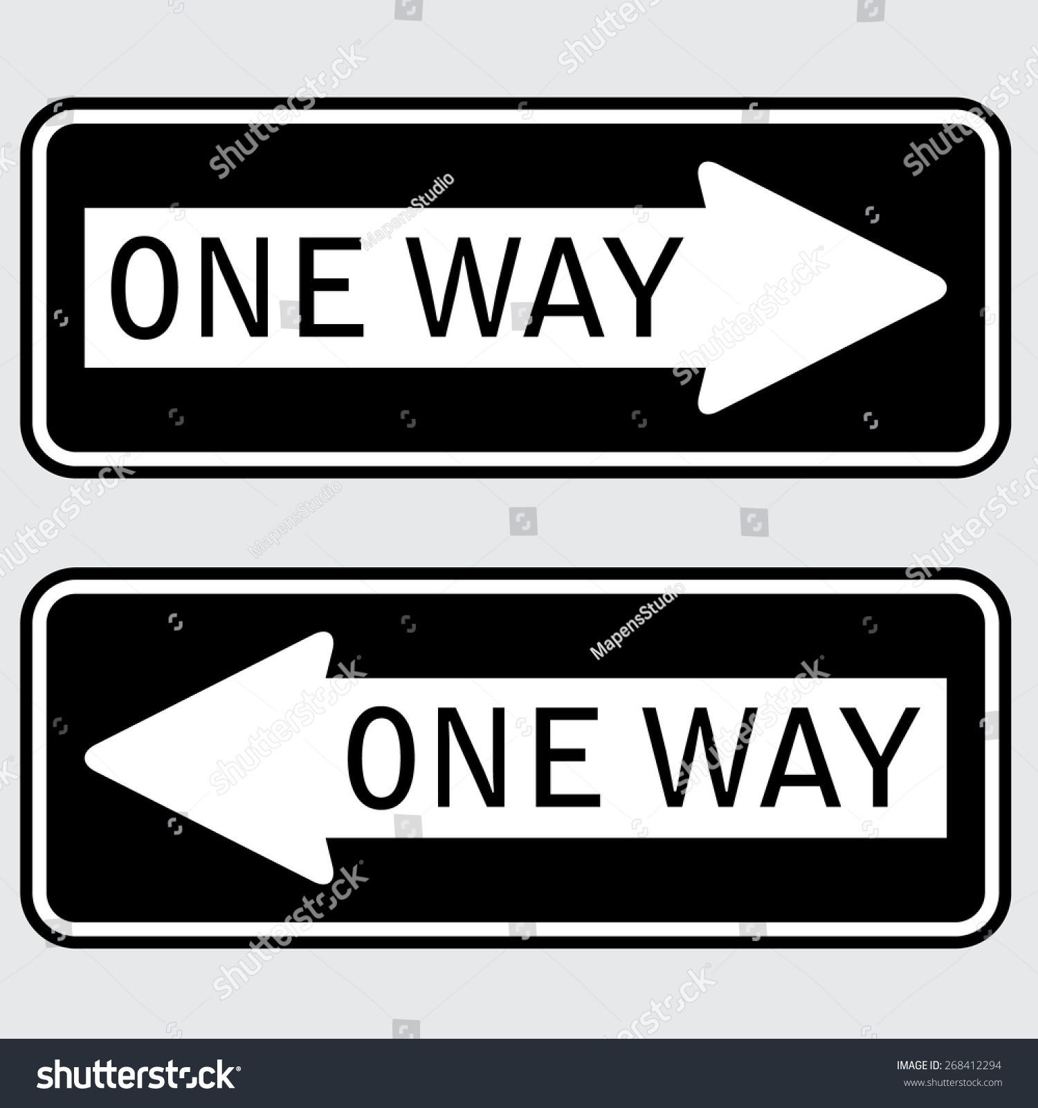 One Way Sign Stock Vector (Royalty Free) 268412294