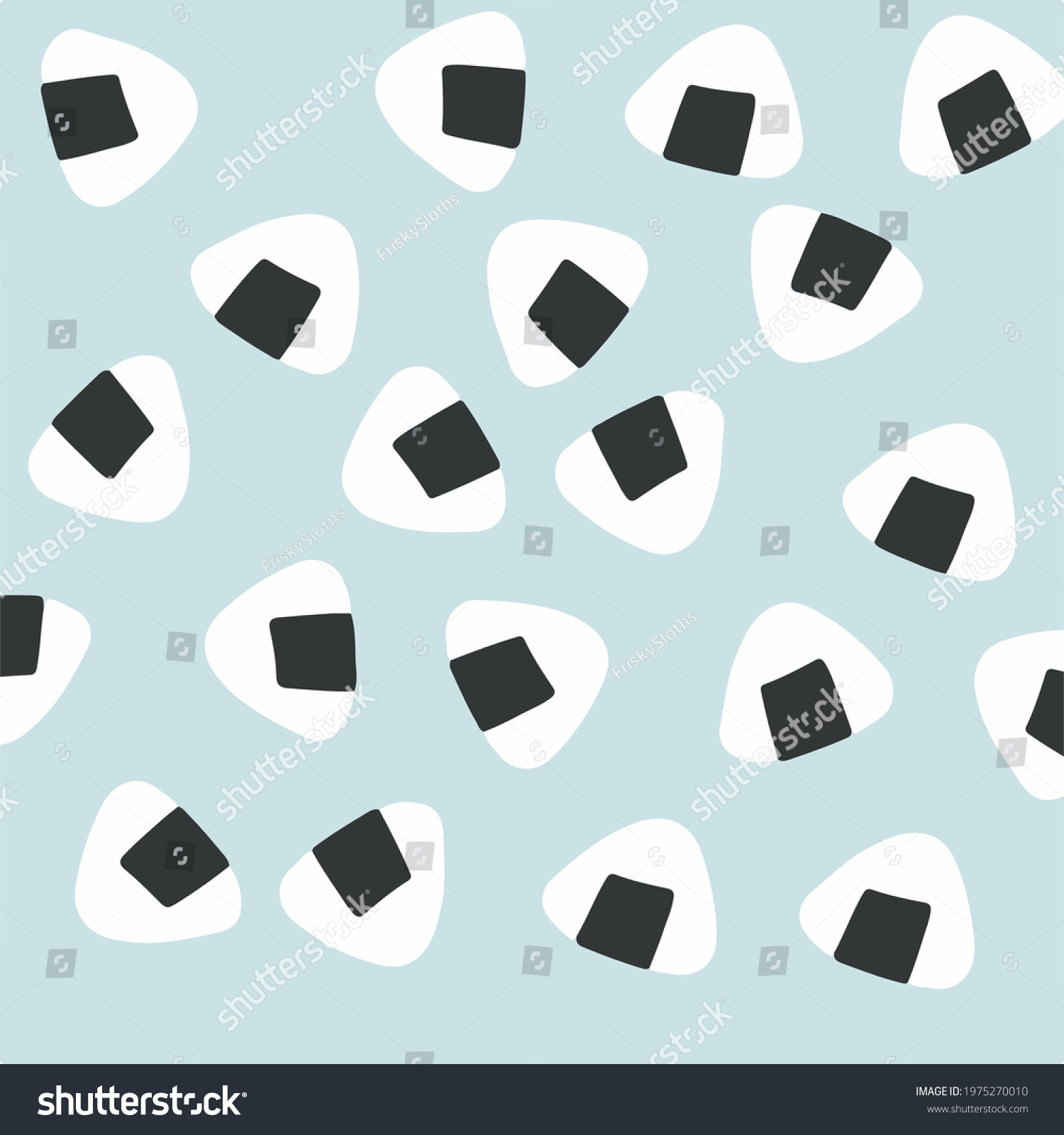 Onigiri Pattern Background Food Vector Illustration Stock Vector ...