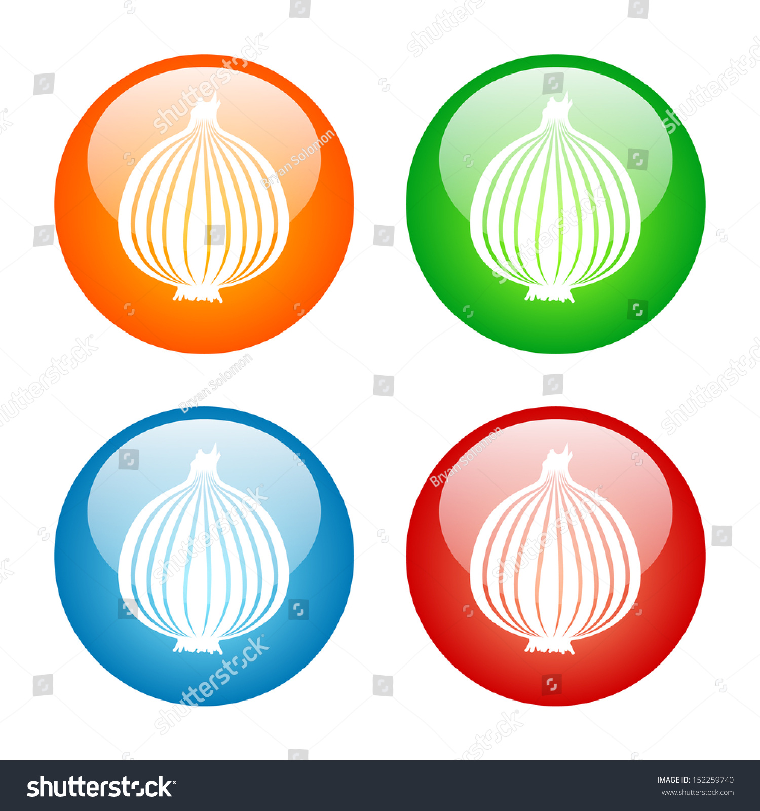 Onion Icon Vector Glass Button Icon Stock Vector (Royalty Free ...