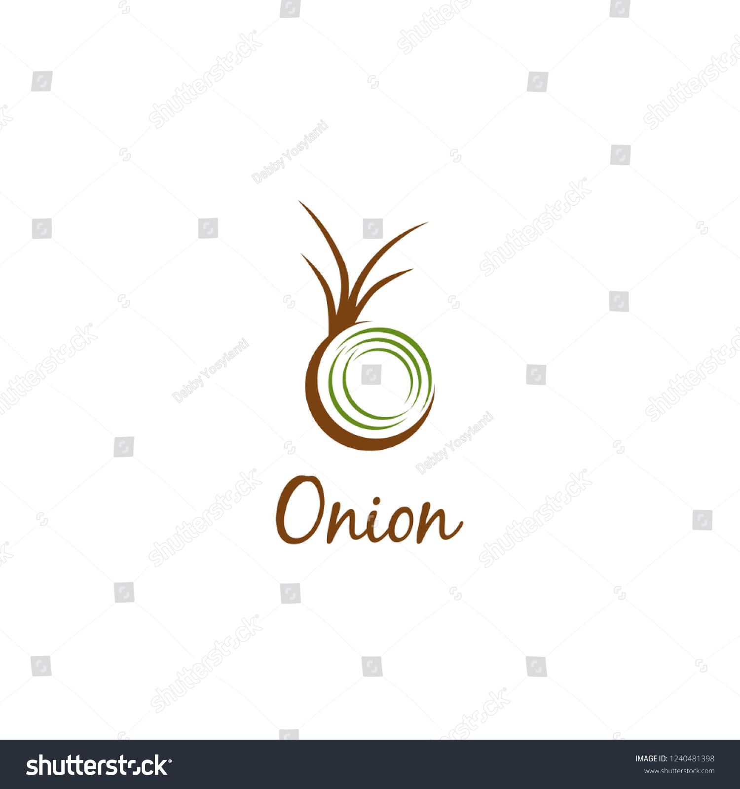 Onion Logo Design Stock Vector (Royalty Free) 1240481398