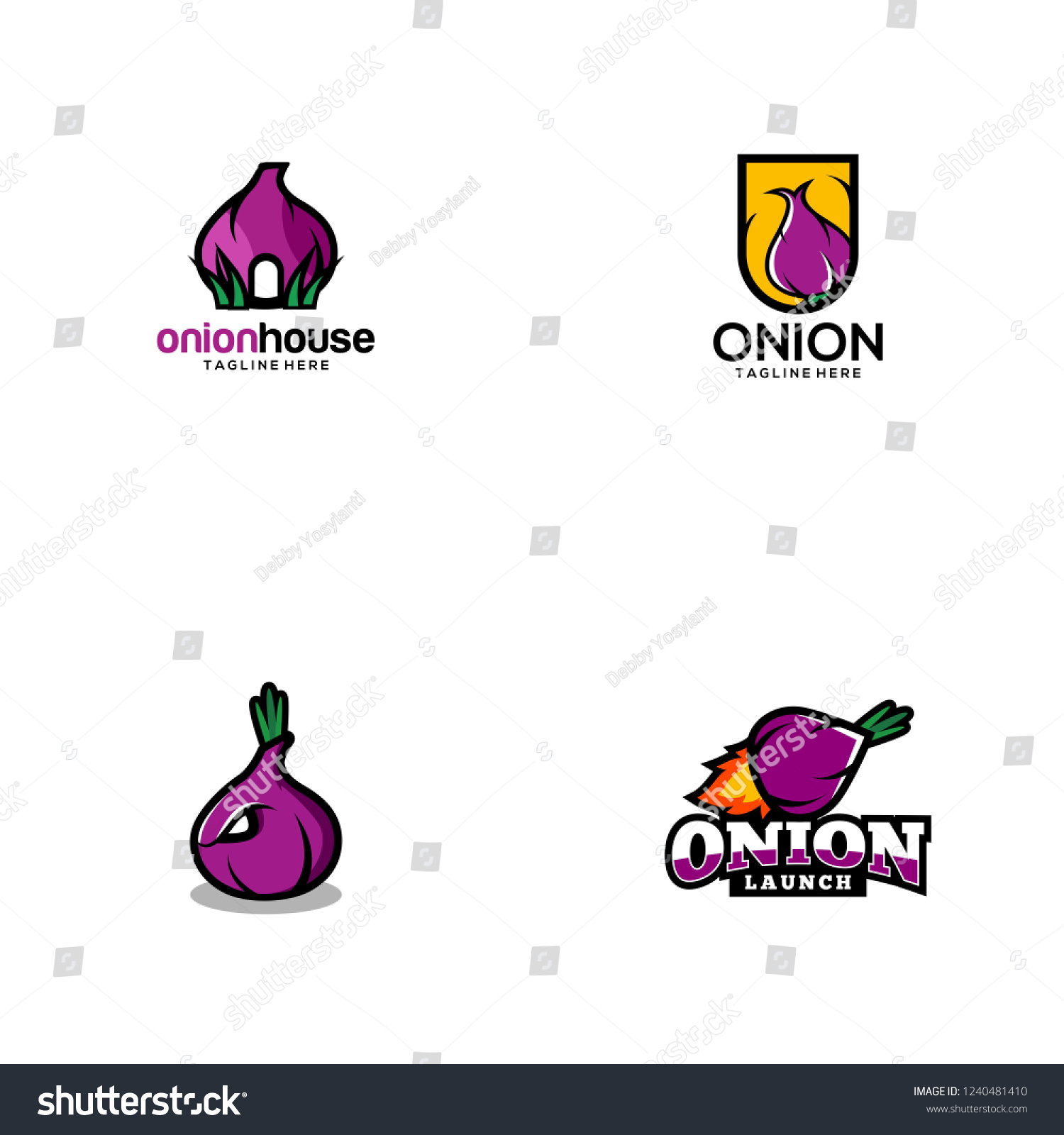 Onion Logo Design Stock Vector (Royalty Free) 1240481410 | Shutterstock