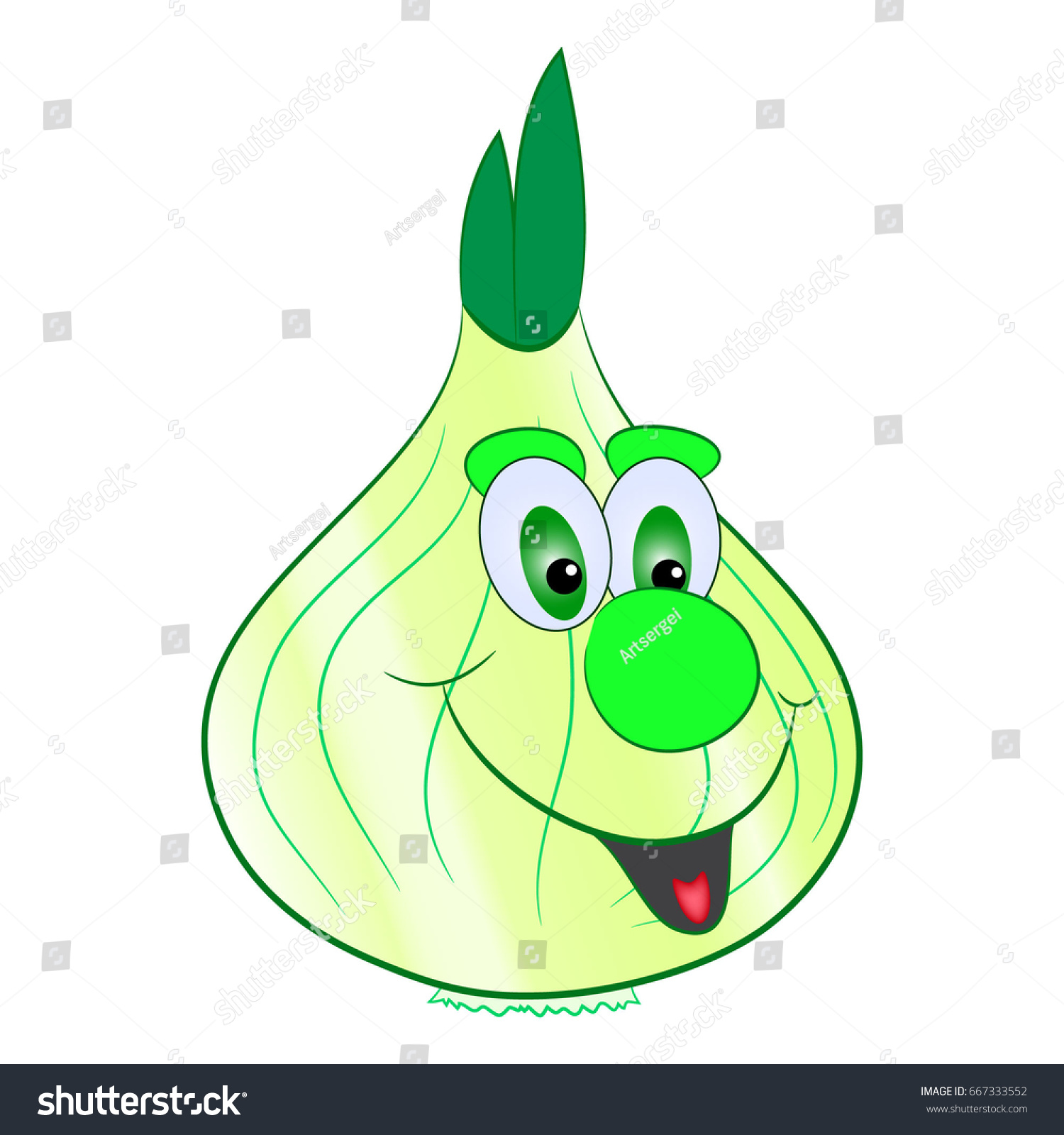 Onion Face Cartoon Vector Illustration Stock Vector (Royalty Free ...