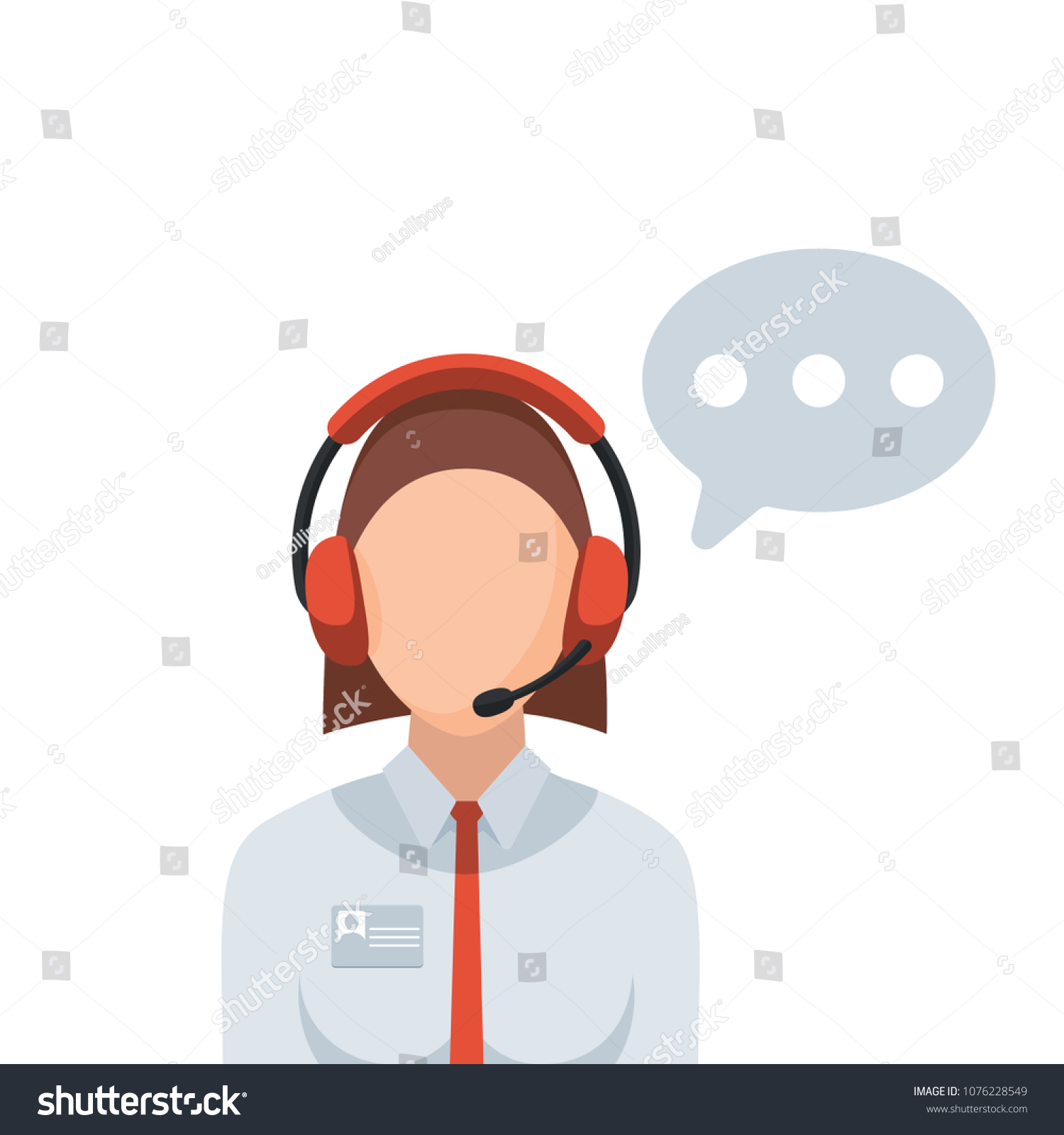 Online Assistant Support Female Vector Stock Vector (Royalty Free ...