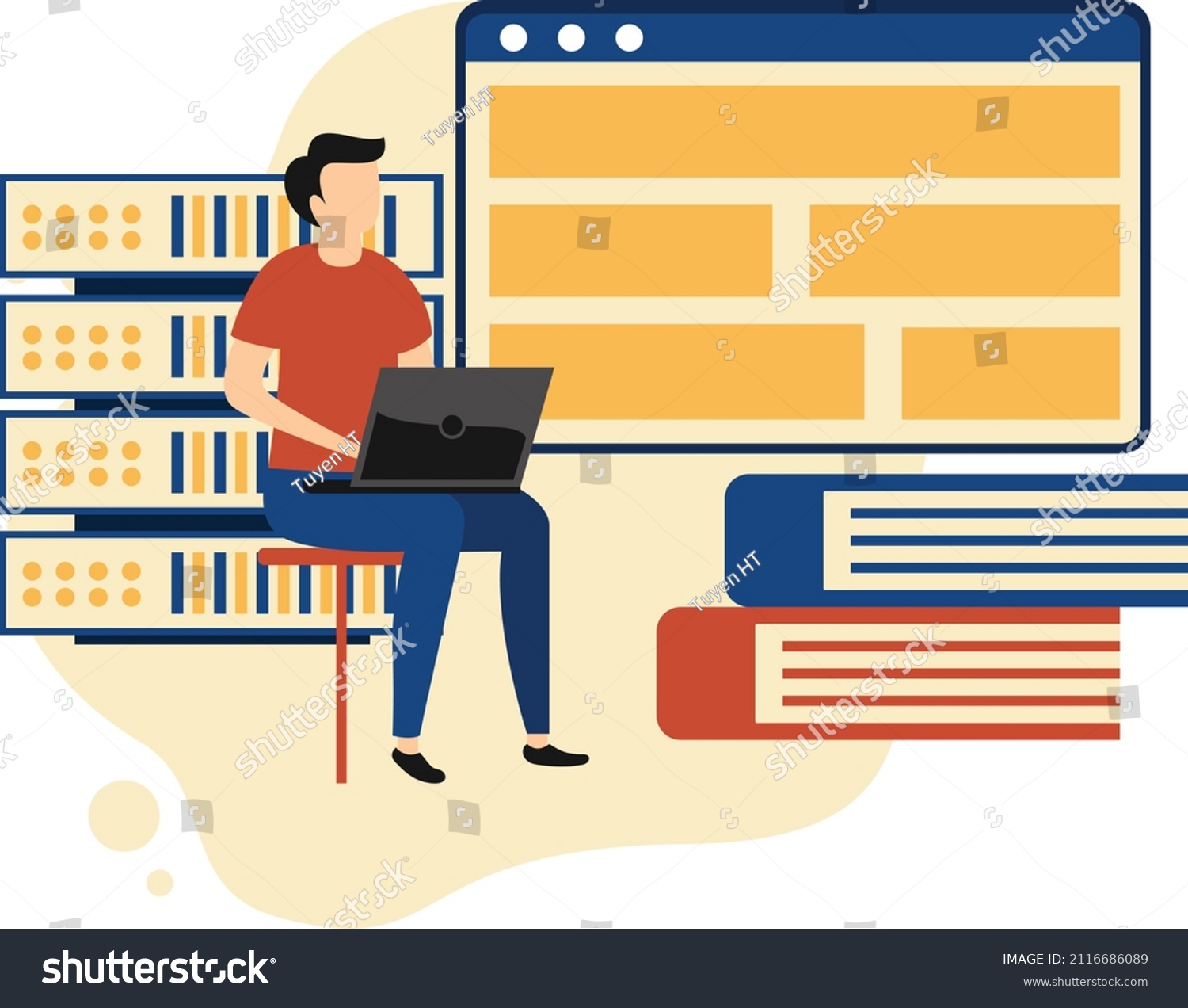 Online Big Data Courses Flat Modern Stock Vector (Royalty Free ...
