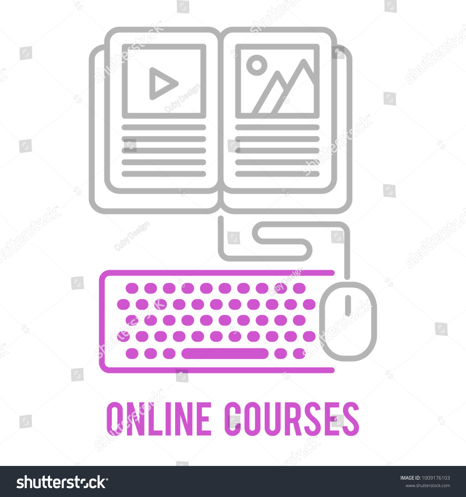 Online Courses Outline Icon Stock Vector (Royalty Free) 1009176103 ...