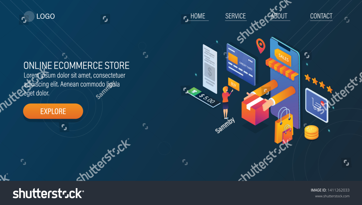 Online Ecommerce Store Shopping Online Stores: เวกเตอร์สต็อก (ปลอดค่า ...