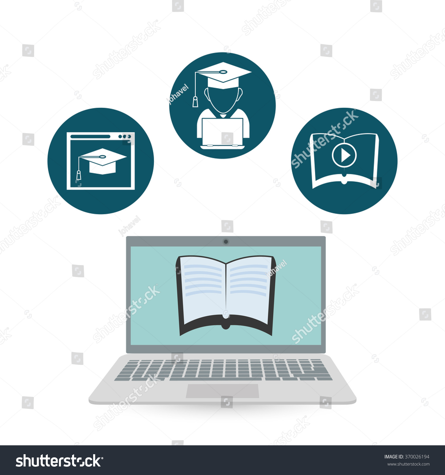 Online Education Elearning Stock Vector (Royalty Free) 370026194 ...
