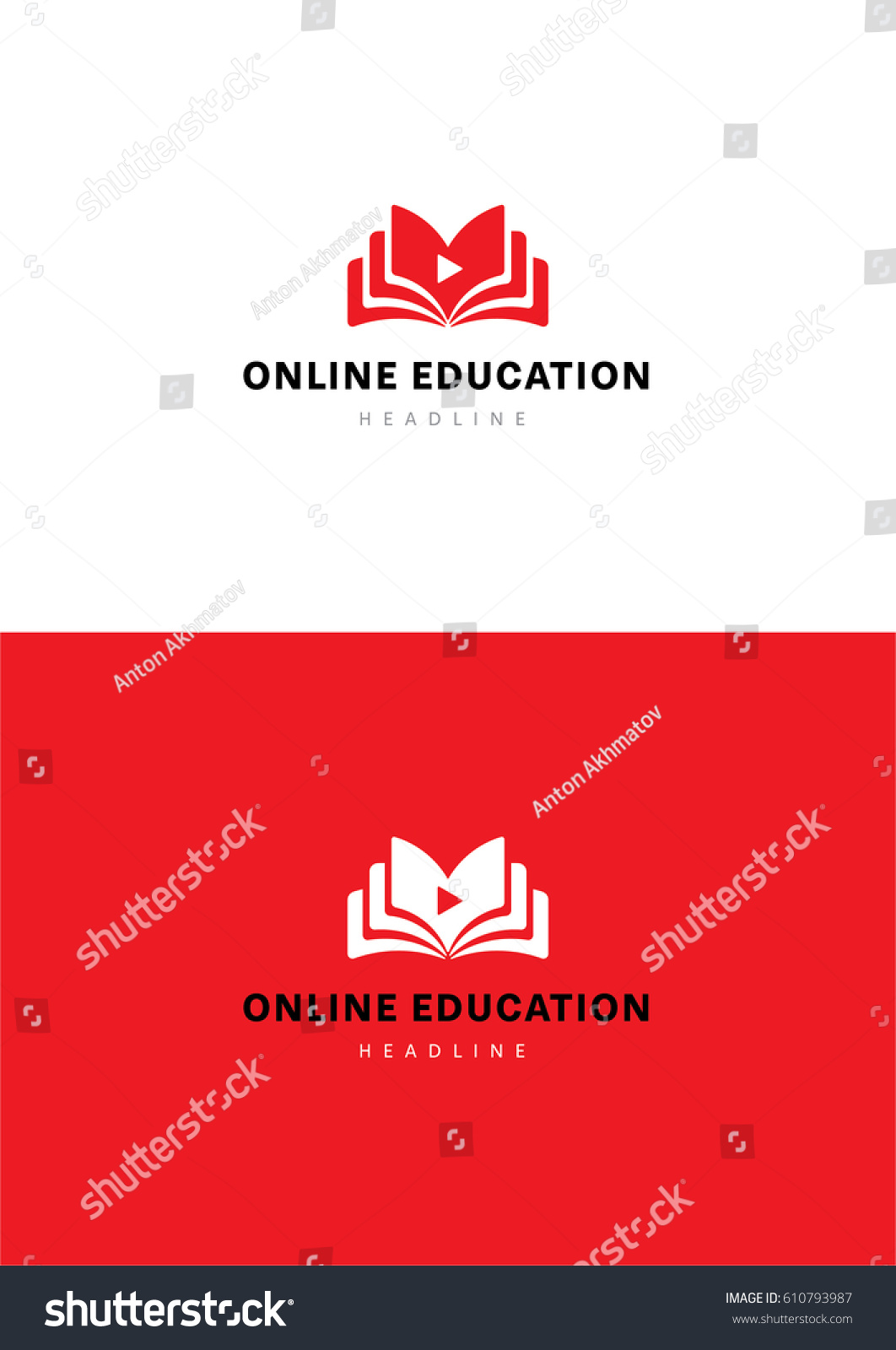 Online Education Logo Template Stock Vector (Royalty Free) 610793987