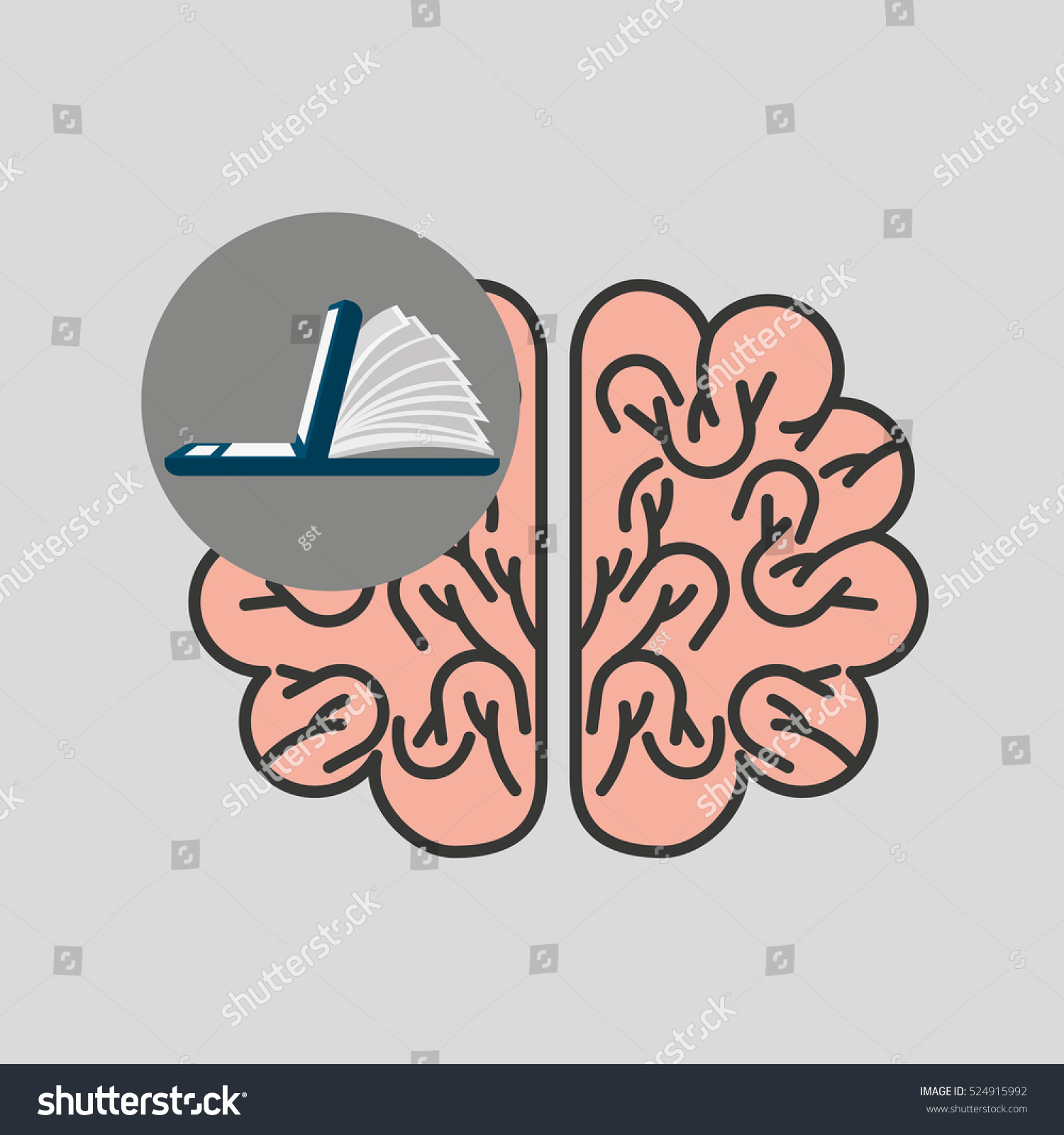 Online Learning Education Brain Knowledge Vector Stock Vector (Royalty ...