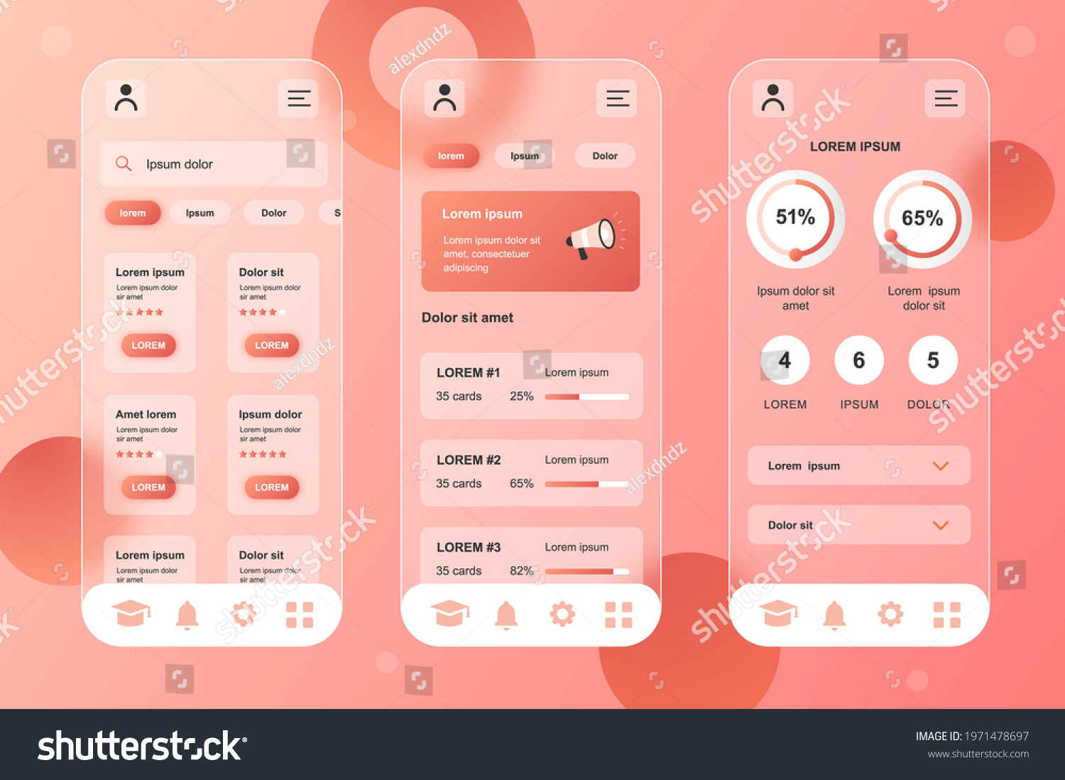 Online Learning Neumorphic Elements Kit Mobile Stock Vector (Royalty Free) 1971478697 | Shutterstock