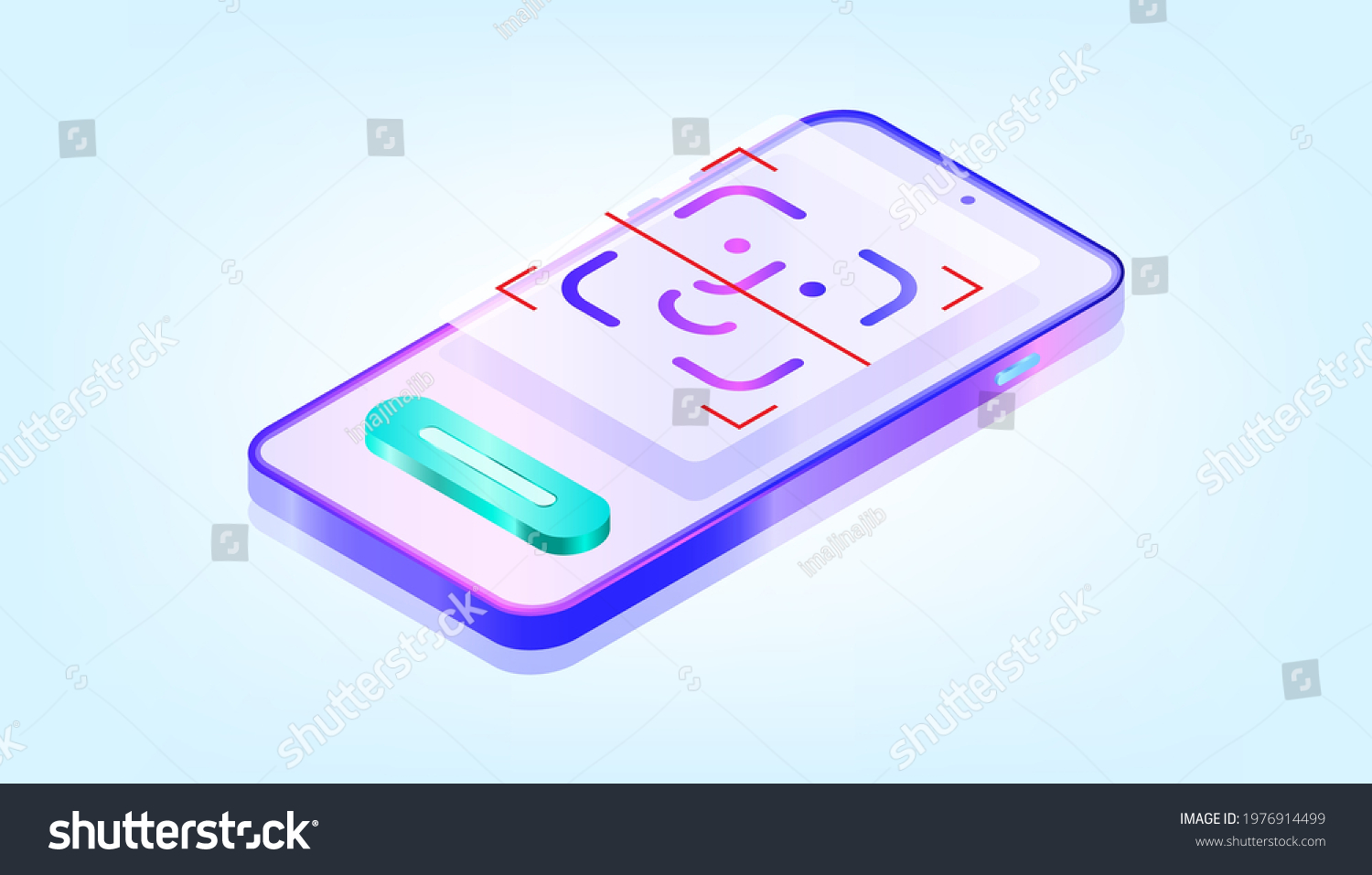 Online Mobile App Face Id Scanner Stock Vector (Royalty Free ...